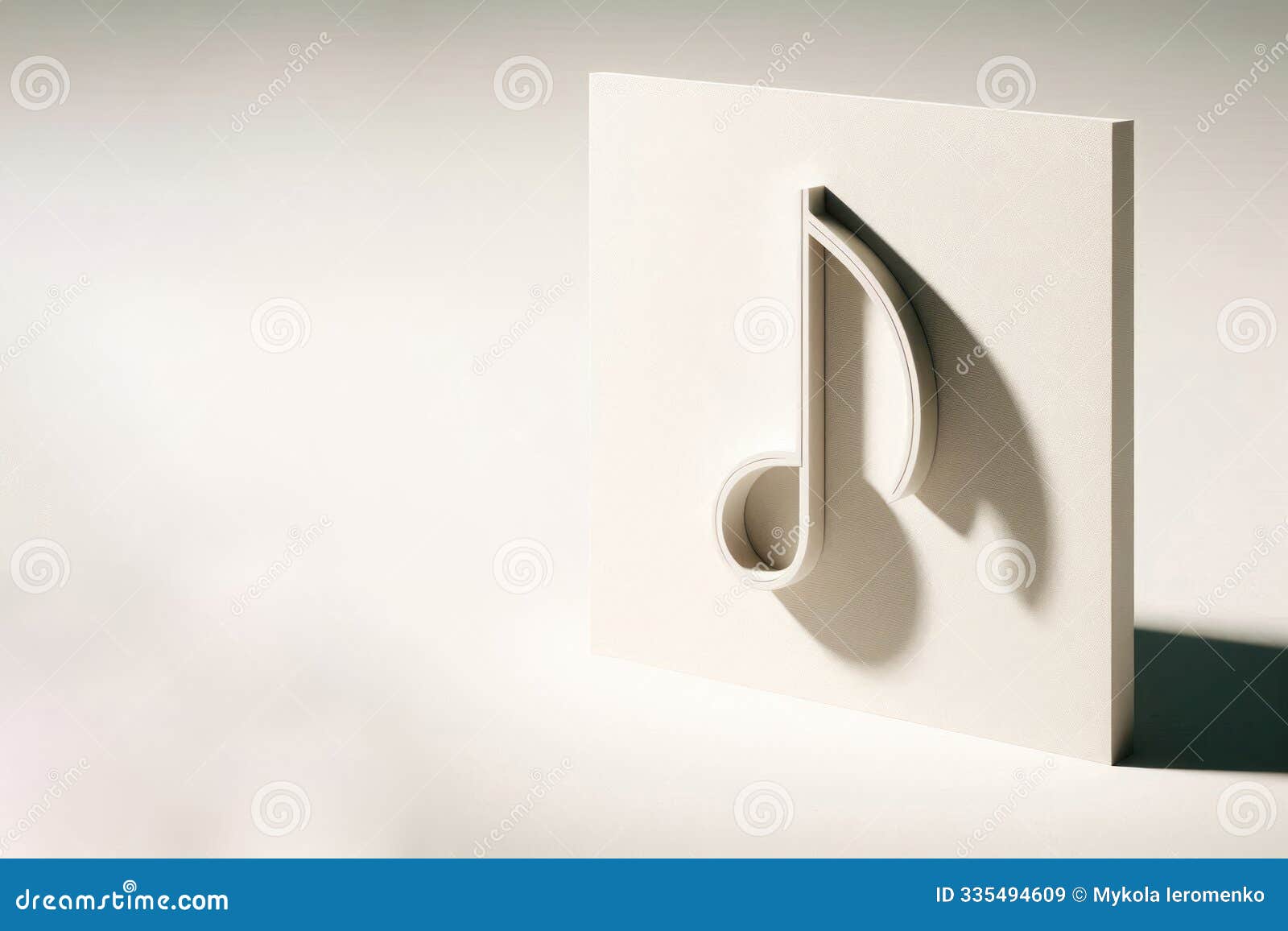 Sculpture of a Musical Note with a Shadow. Space for Text. Stock Image ...