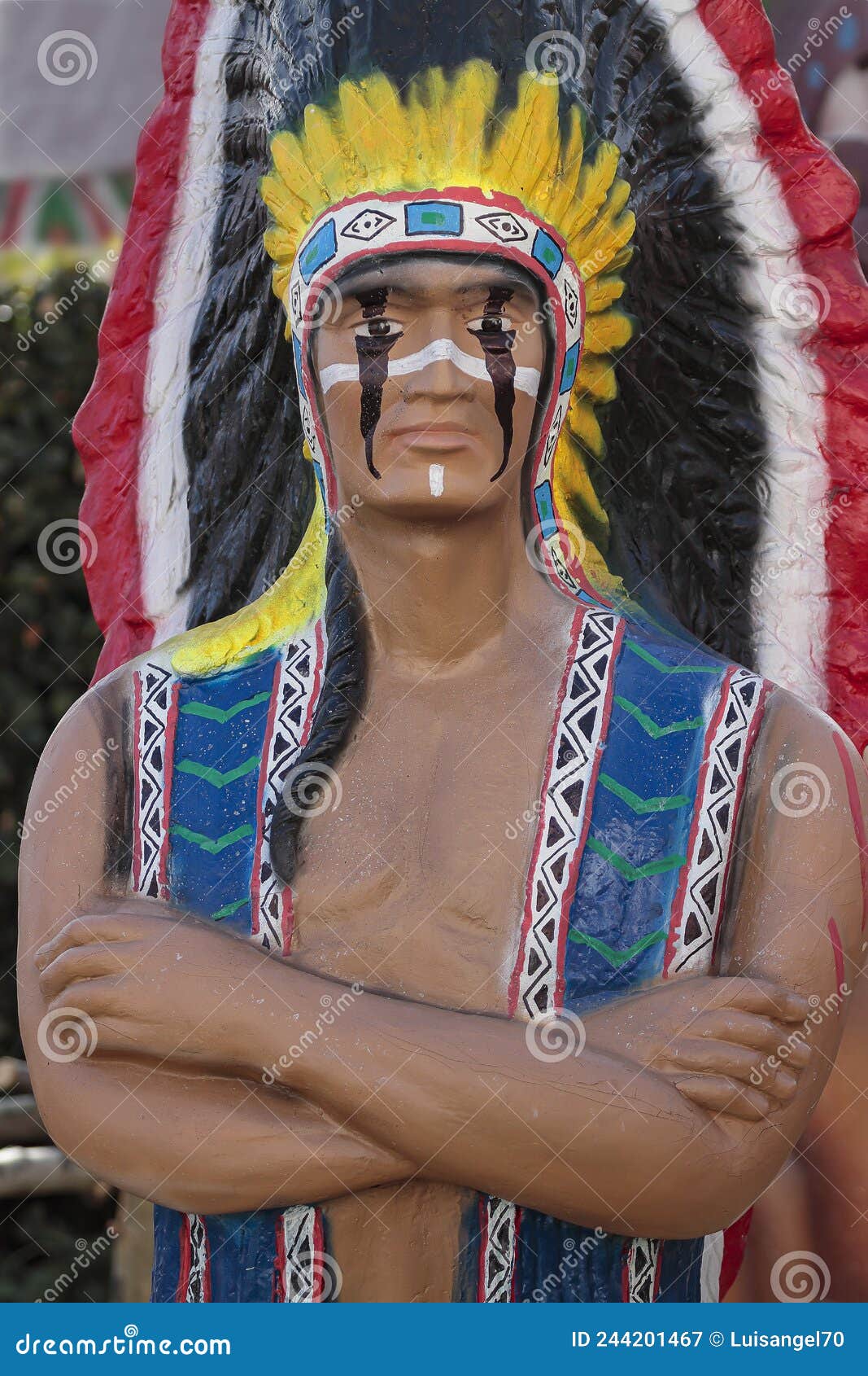 Sculpture of a Native American Indian Made of Cork Editorial ...