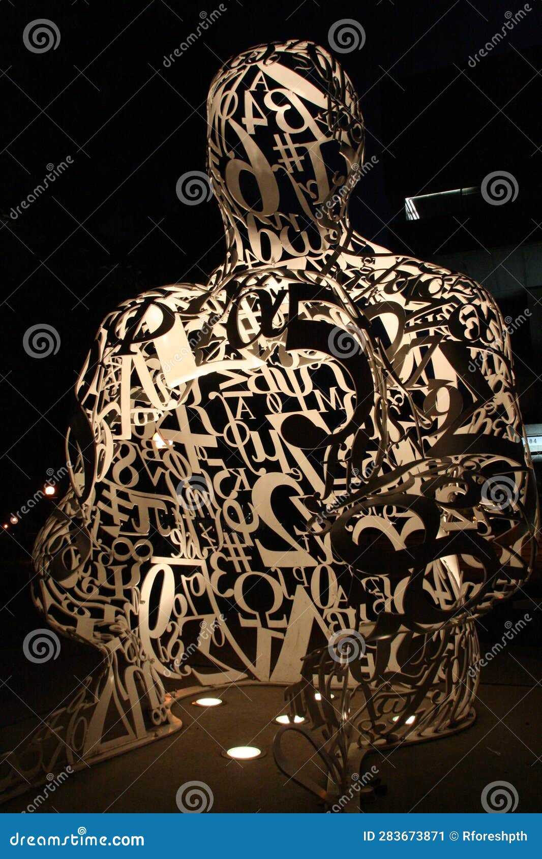 Sculpture with Numbers and Symbols on the MIT Campus. Stock Image ...