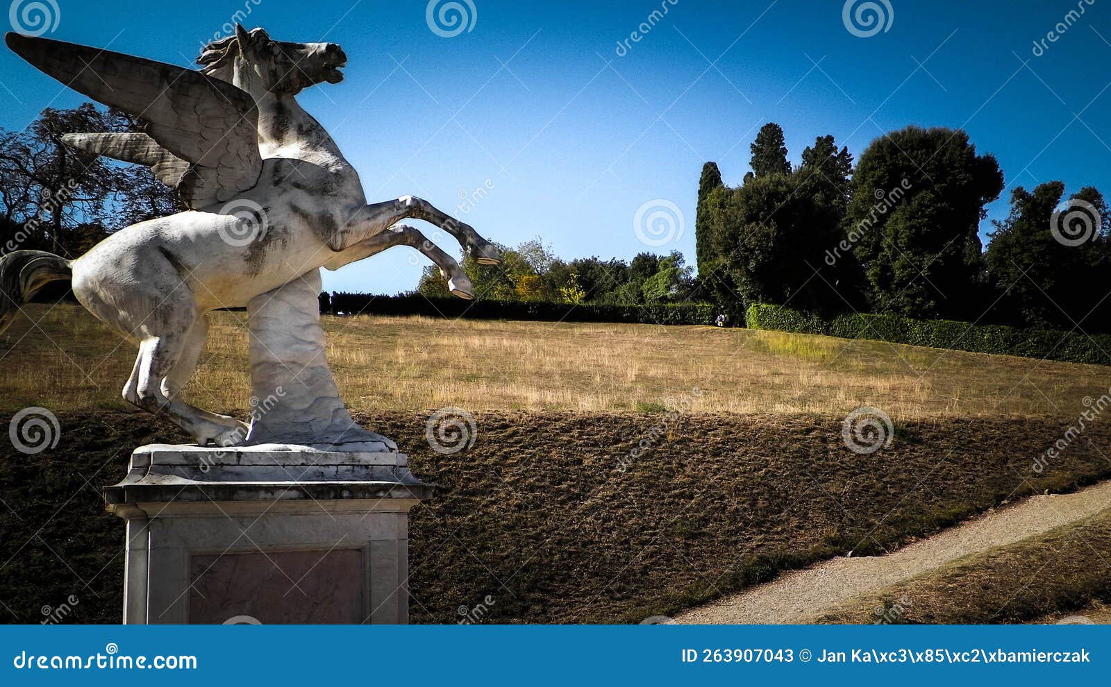 Sculpture of Pegasus. Boboli Gardens in Florence Stock Image - Image of ...