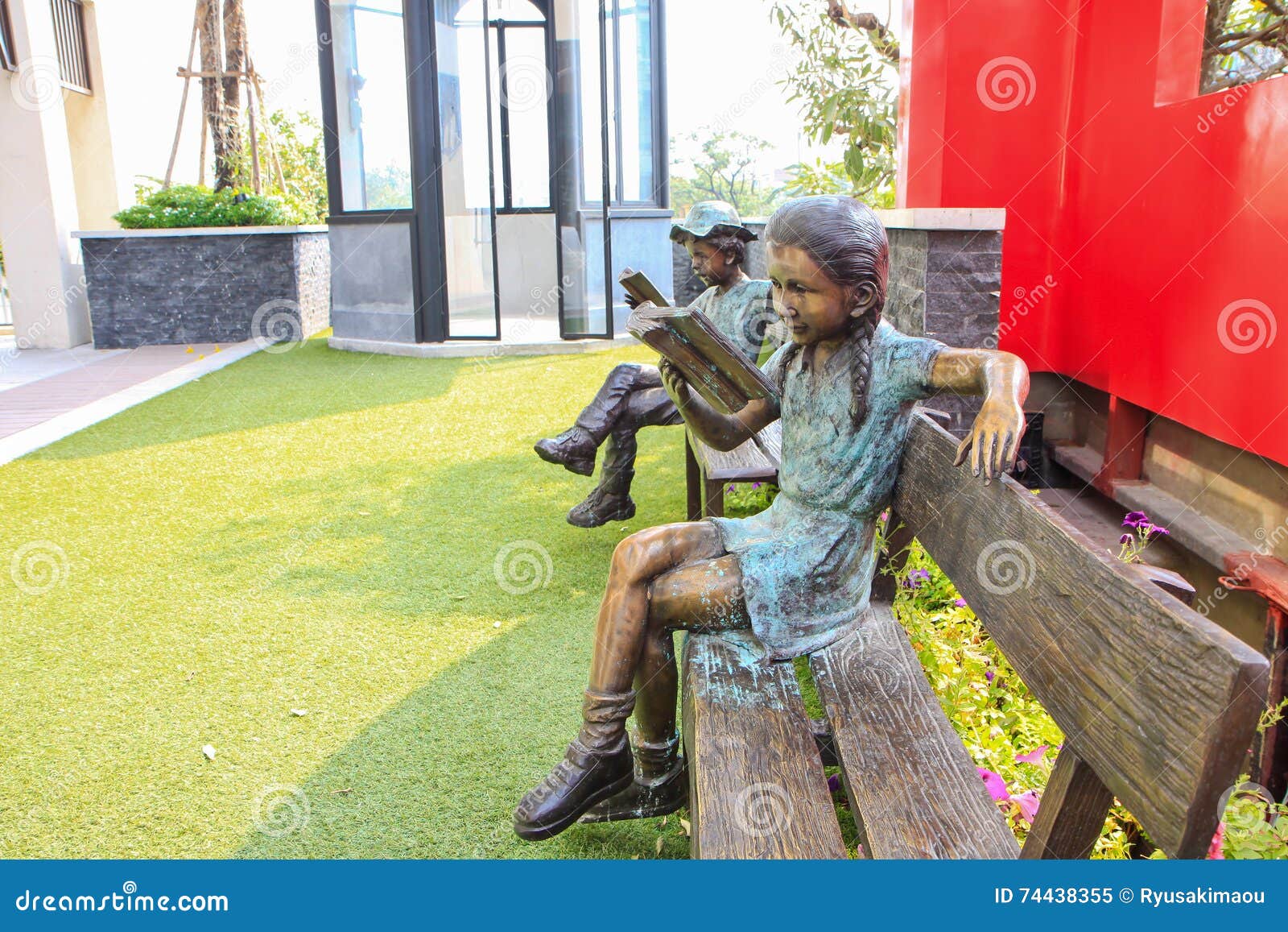 Sculpture read book stock image. Image of female, girl - 74438355