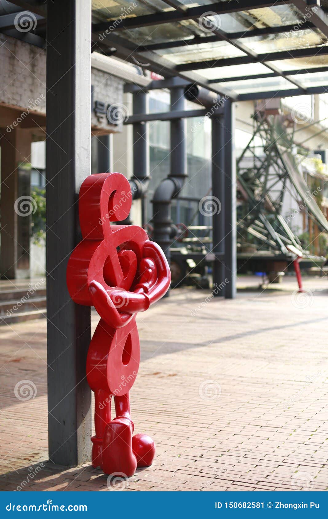 Sculpture of Red Notes As Creative Elements Editorial Photo - Image of ...