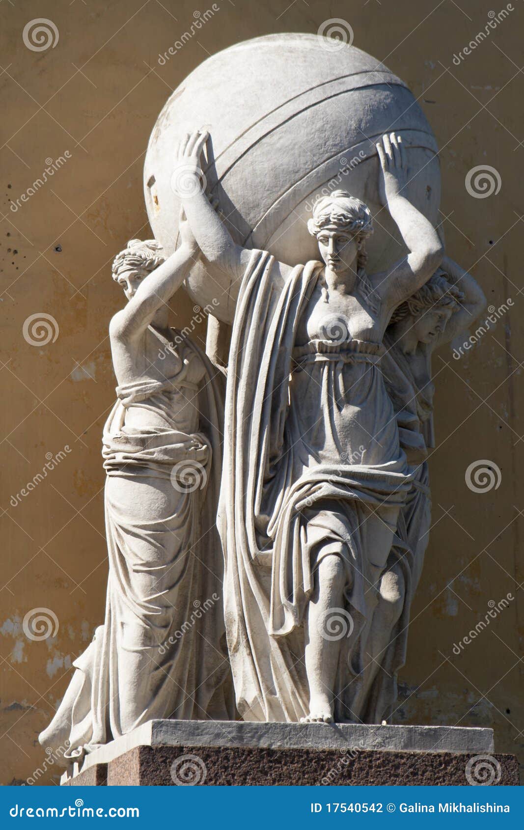 The Sculpture Sea Nymph, Carrying Globe Stock Photo - Image of europe ...