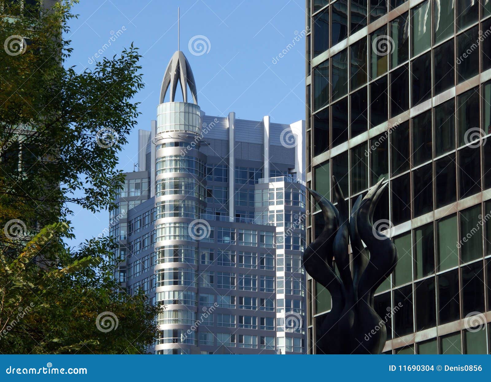 Sculpture and Skyscraper stock photo. Image of gable - 11690304
