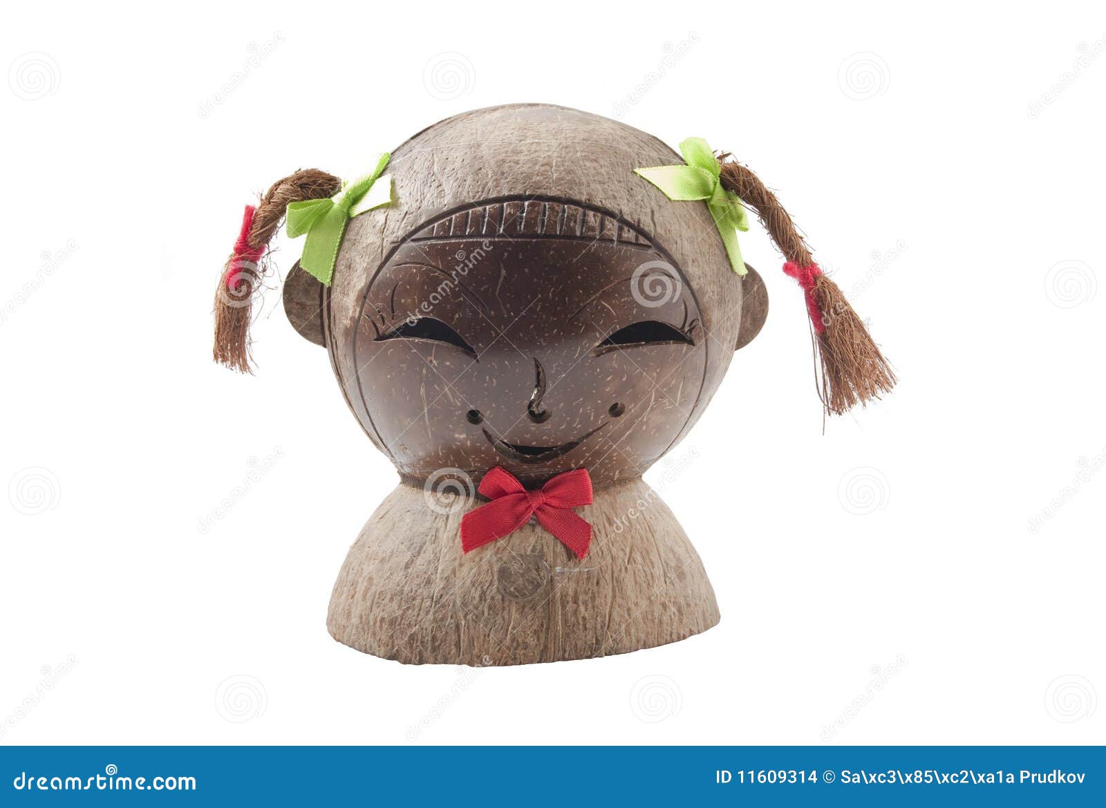 Sculpture of the Smiling Girls Head Stock Photo - Image of head, shell ...