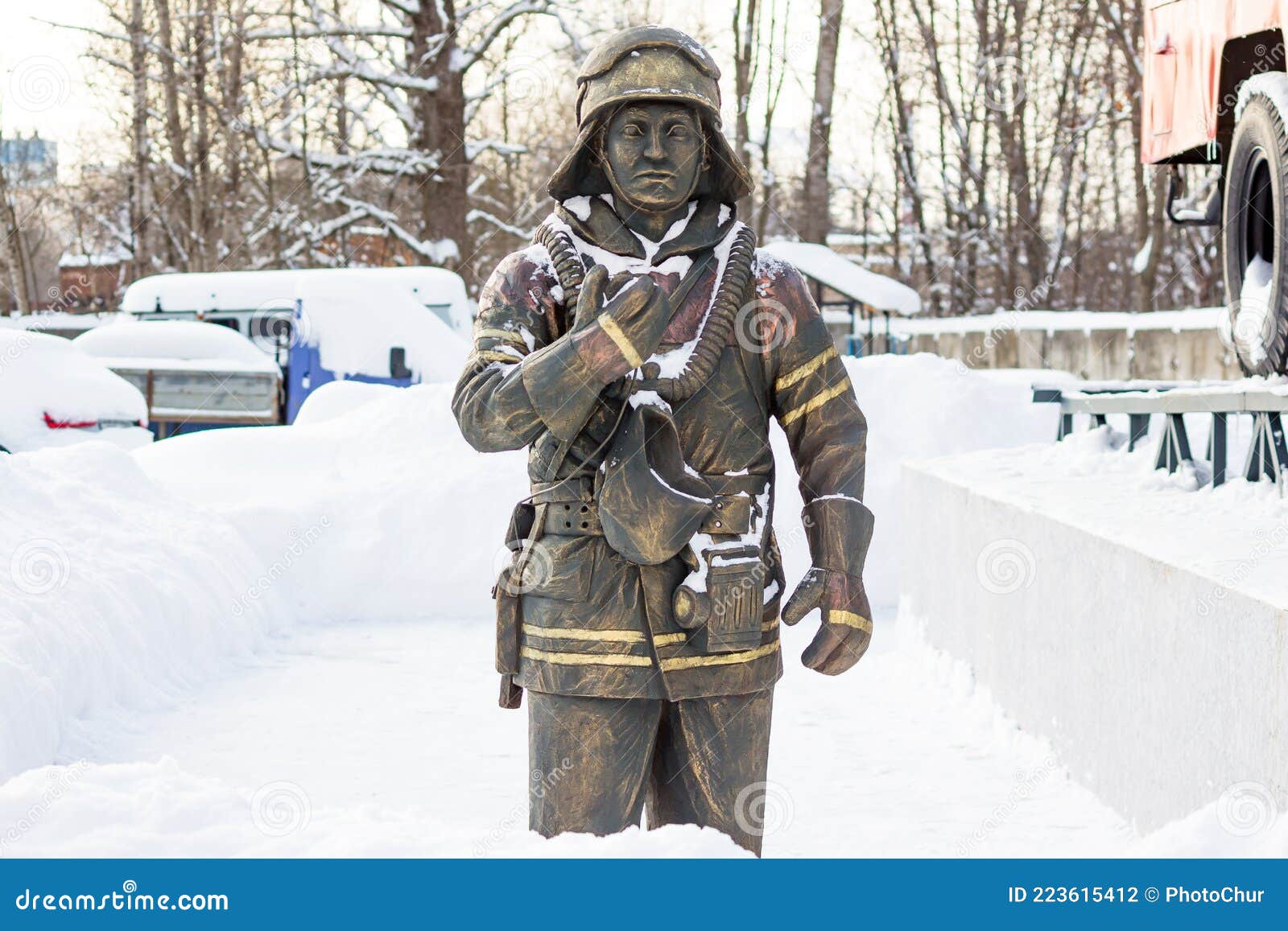 A Sculpture of a Soviet Firefighter Installed at the Fire Station ...