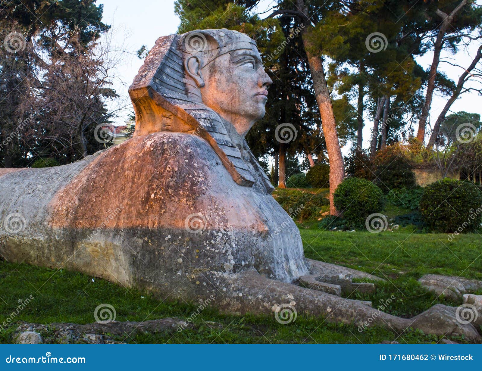 Sculpture of the Sphinx in a Public Park Stock Photo - Image of ...