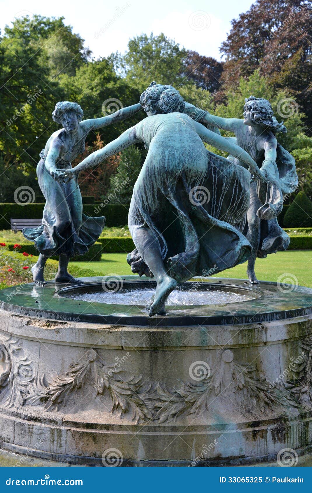 Sculpture of Three Dancing Women. Stock Image - Image of bronze ...