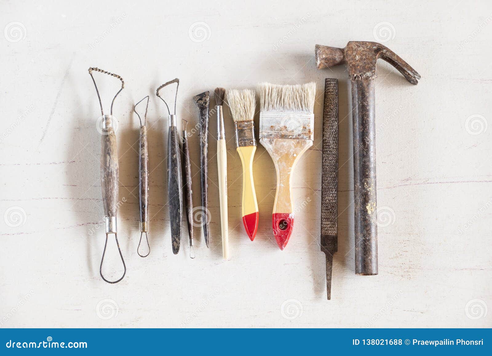 Sculpture Tools. Art and Craft Tools on a White Background Stock Photo ...