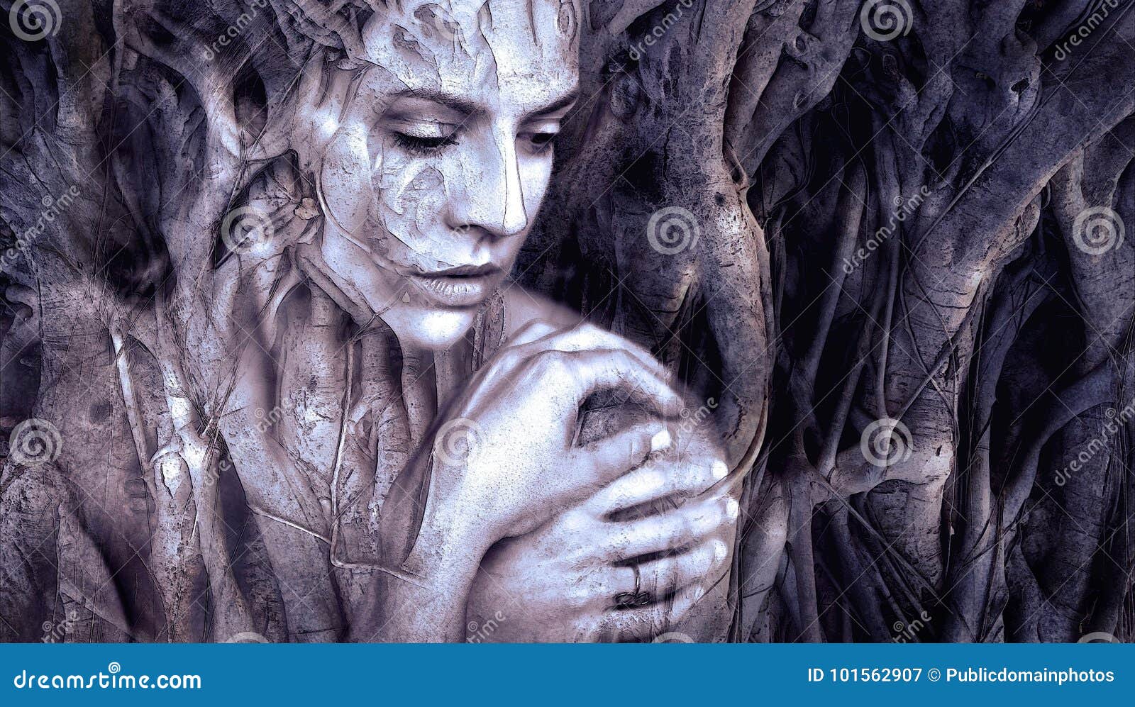 Sculpture, Tree, Human, Darkness Picture. Image: 101562907