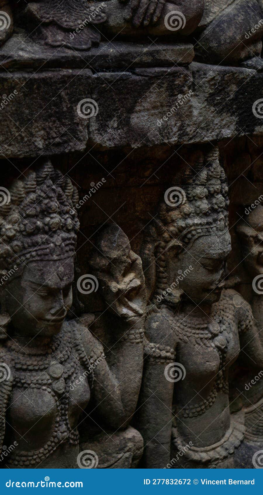 Sculpture on the Wall of a Temple in Angkor Wat, in Cambodia Stock ...
