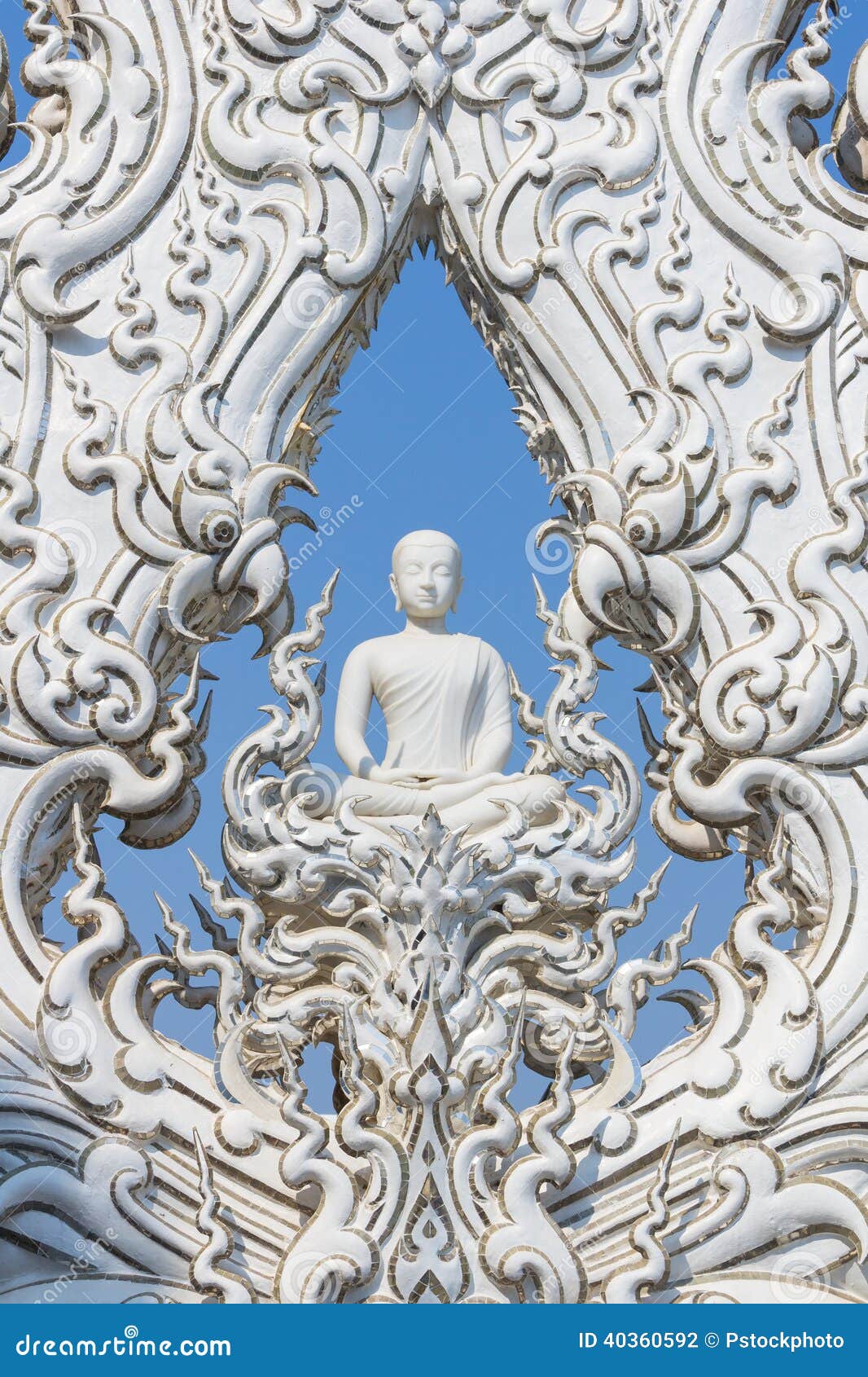 Sculpture of White monk stock photo. Image of buddhist - 40360592