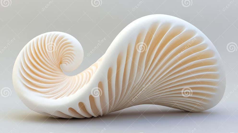 A Sculpture of a White Object with Swirls on it, AI Stock Photo - Image ...