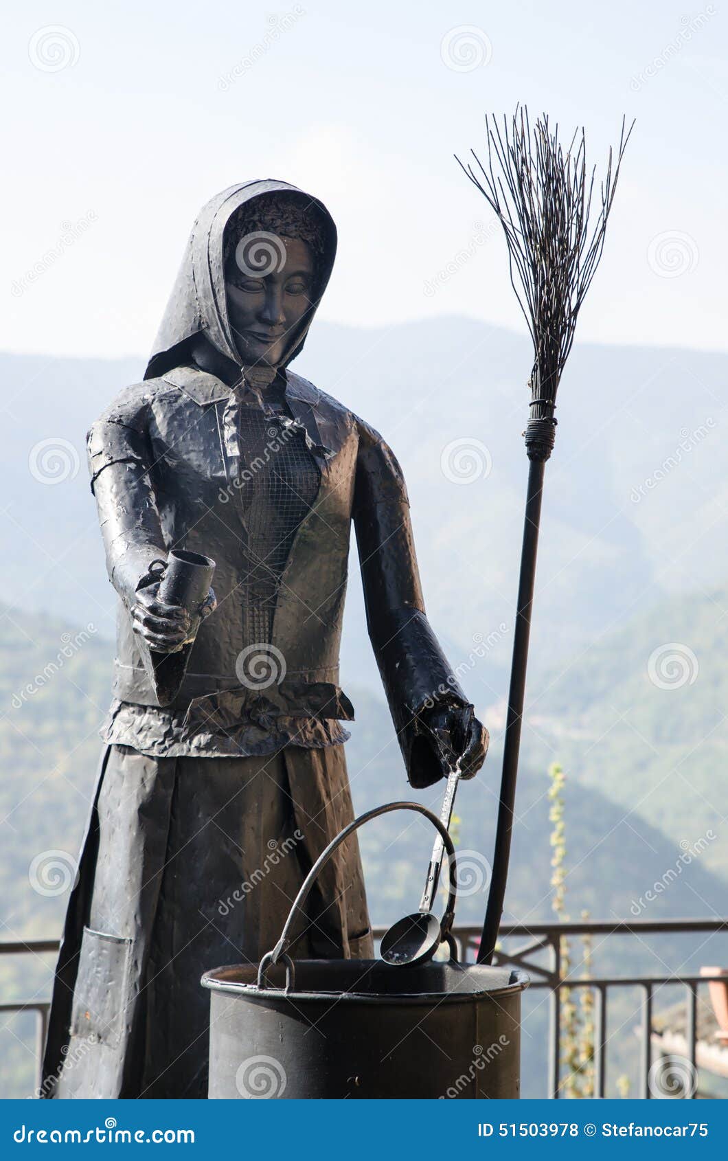 Sculpture of a Witch Made of Metal Stock Photo - Image of hand, ritual ...
