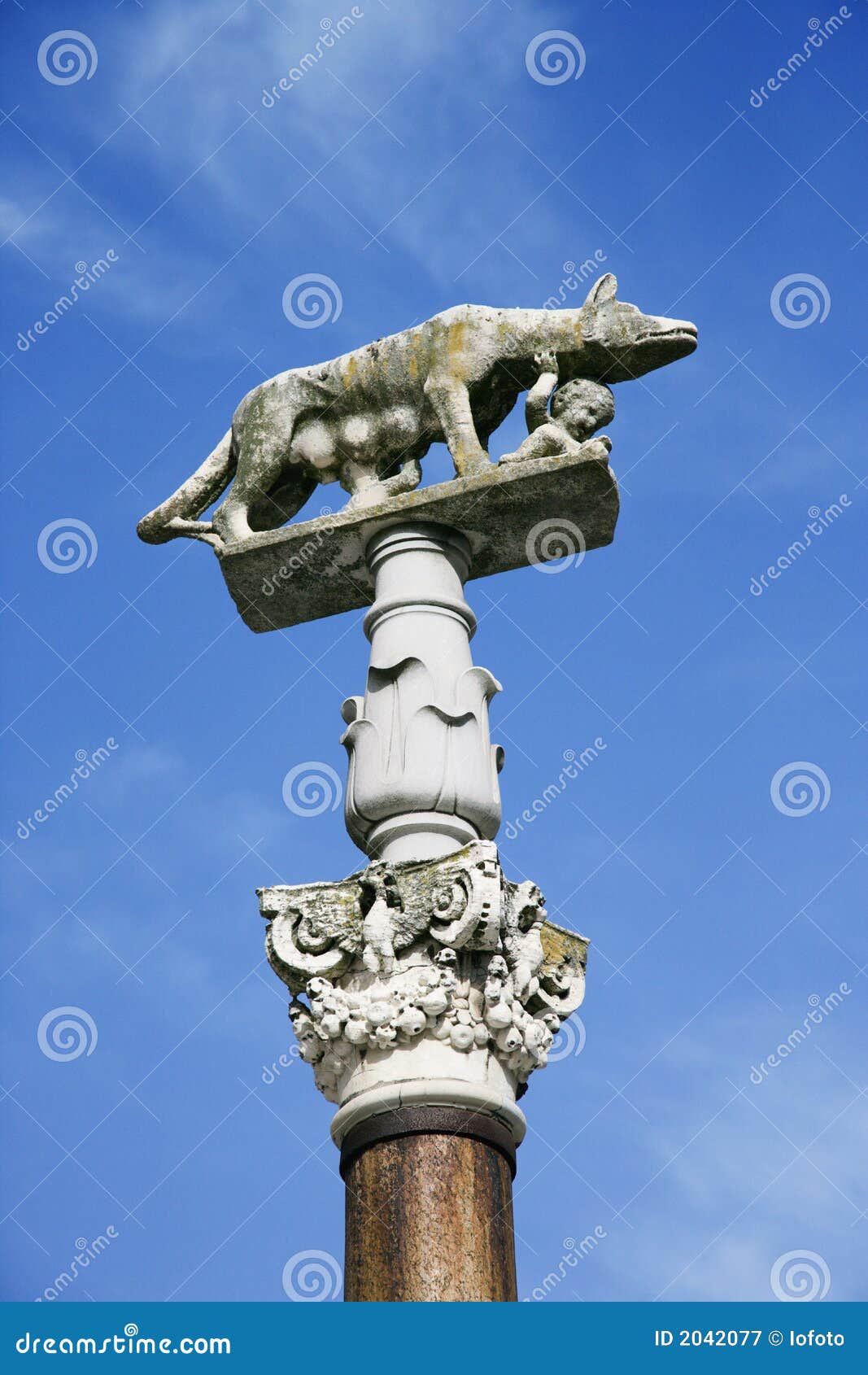 Sculpture of Wolf, Romulus, and Remus. Stock Image - Image of children ...