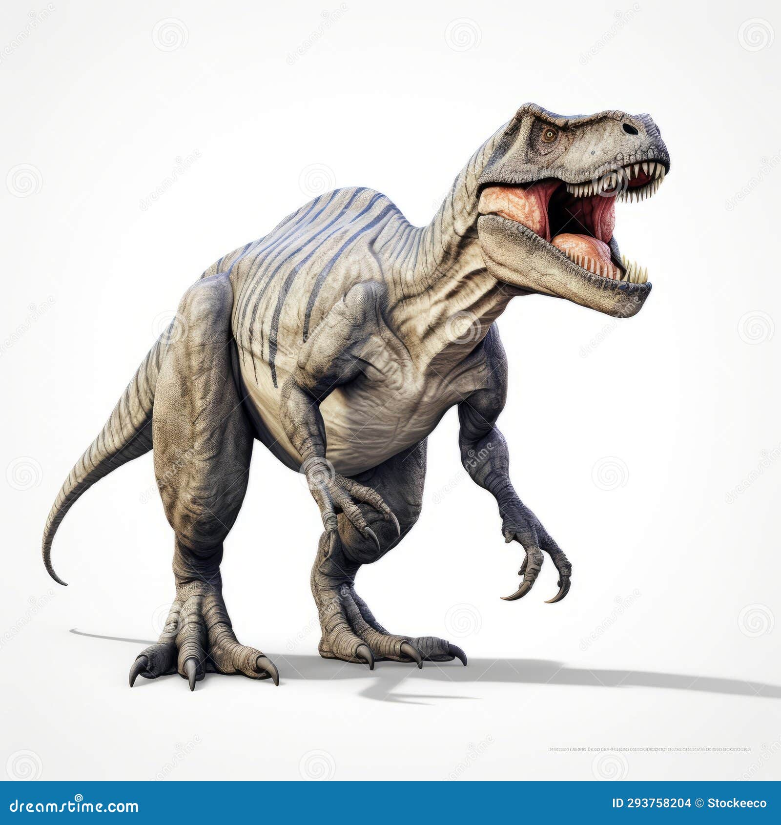 Masterful Shading: 3d Illustration of T-rex Dinosaur on White ...