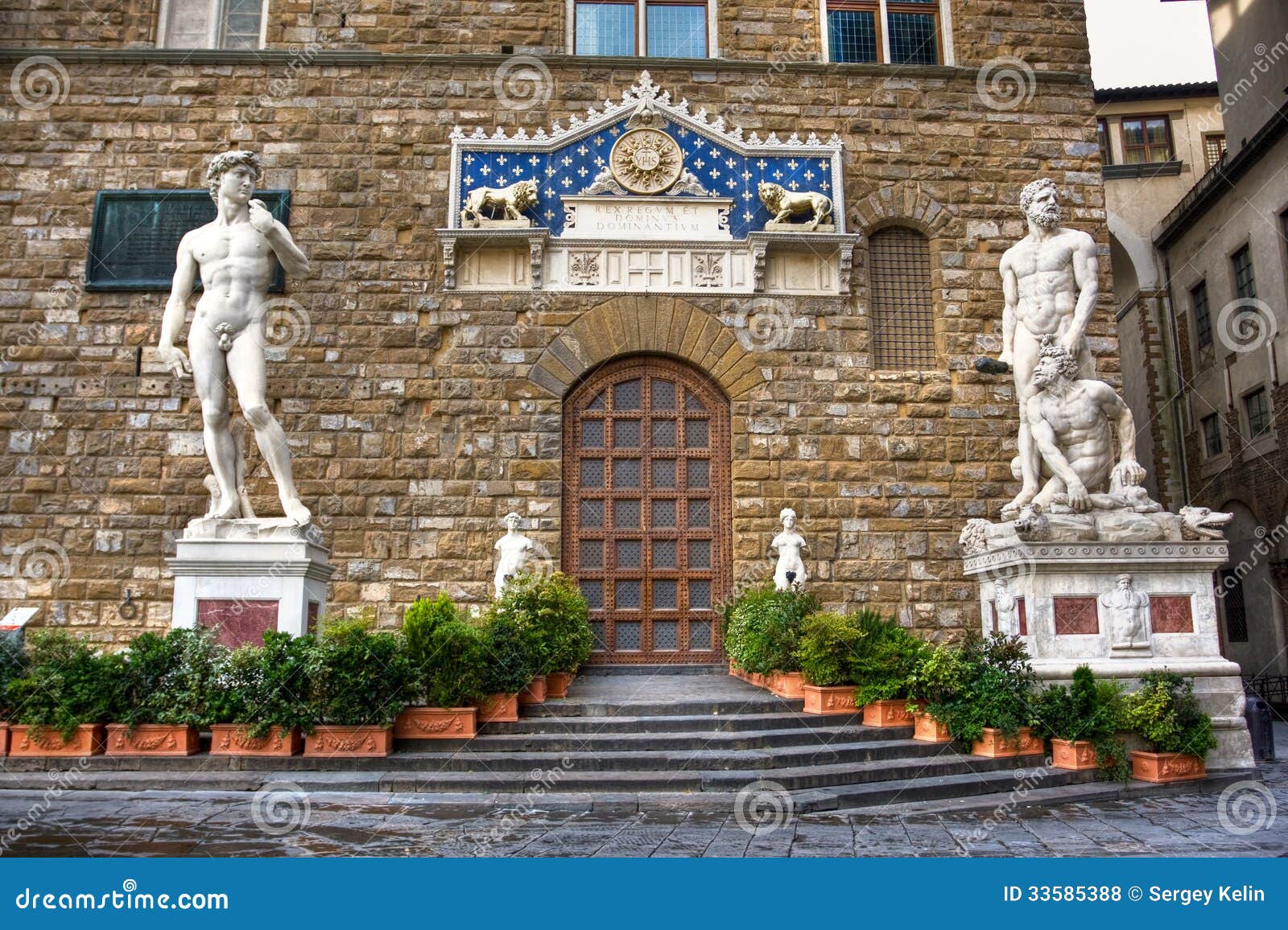 Sculptures of David and Hercules Killing Cacus Stock Photo - Image of ...