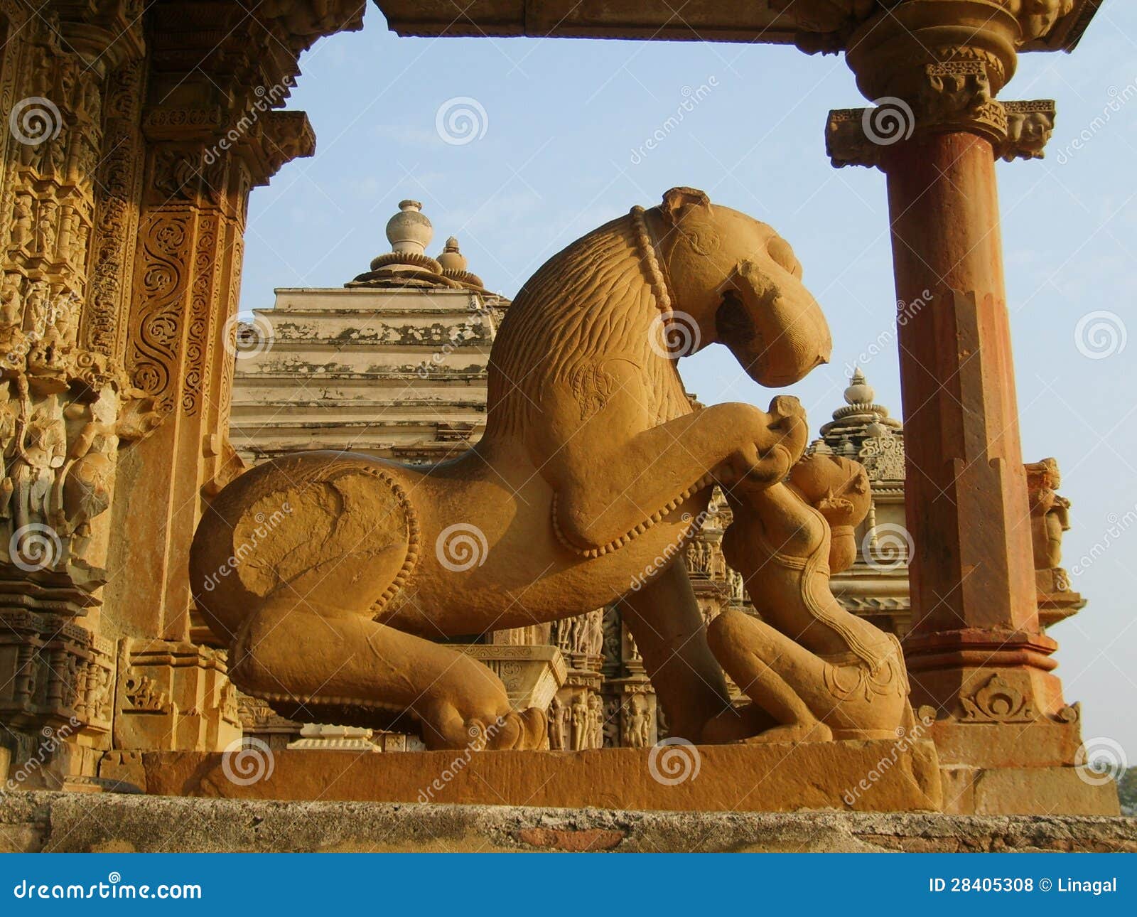 Sculptures Decorating Hindu Temple in Kajuraho Stock Photo - Image of ...