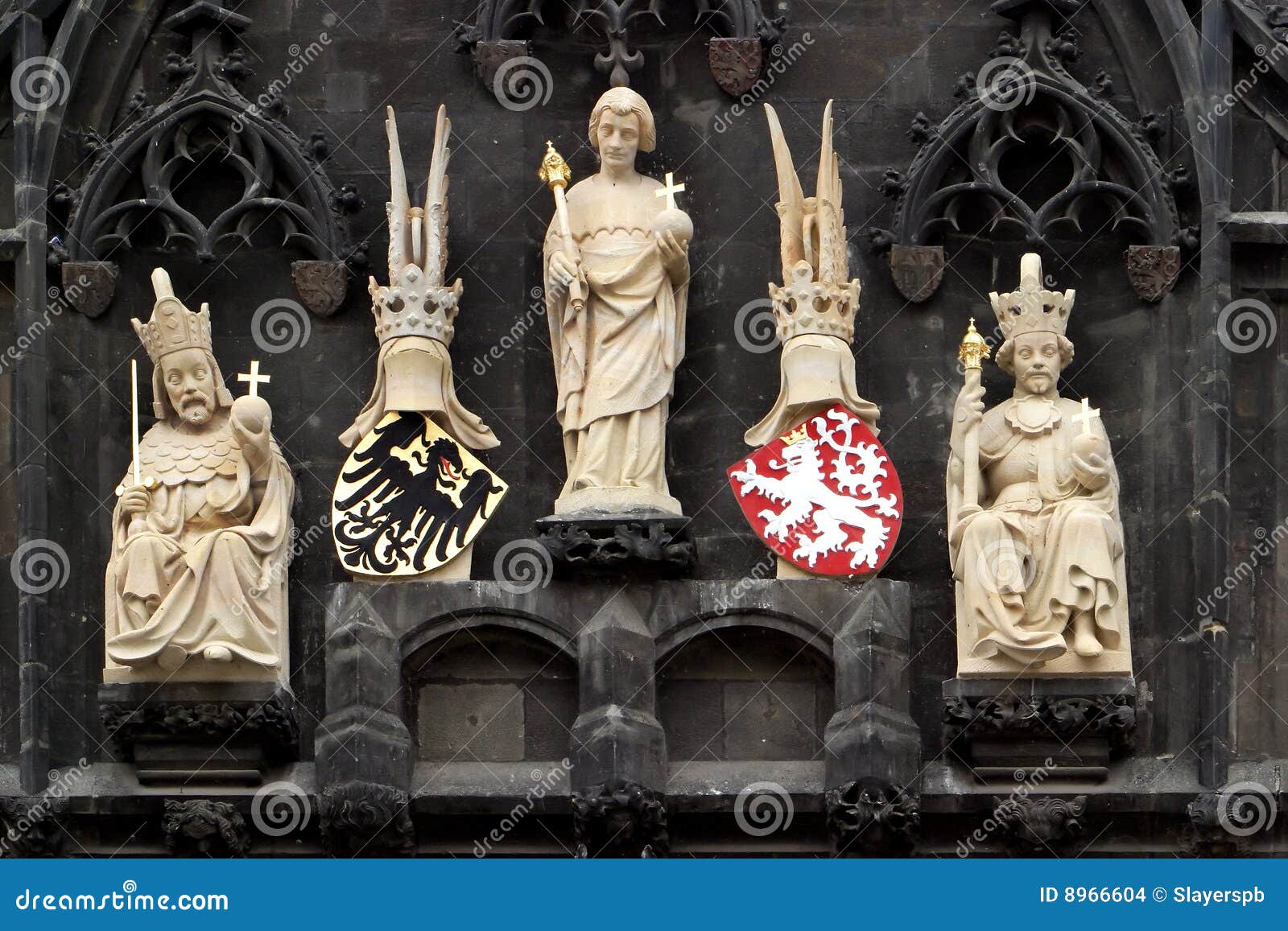Sculptures of kings stock photo. Image of czech, history - 8966604