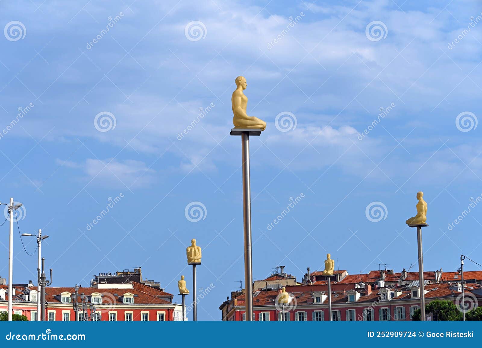 Sculptures in the Massena Place Nice Stock Photo - Image of famous ...