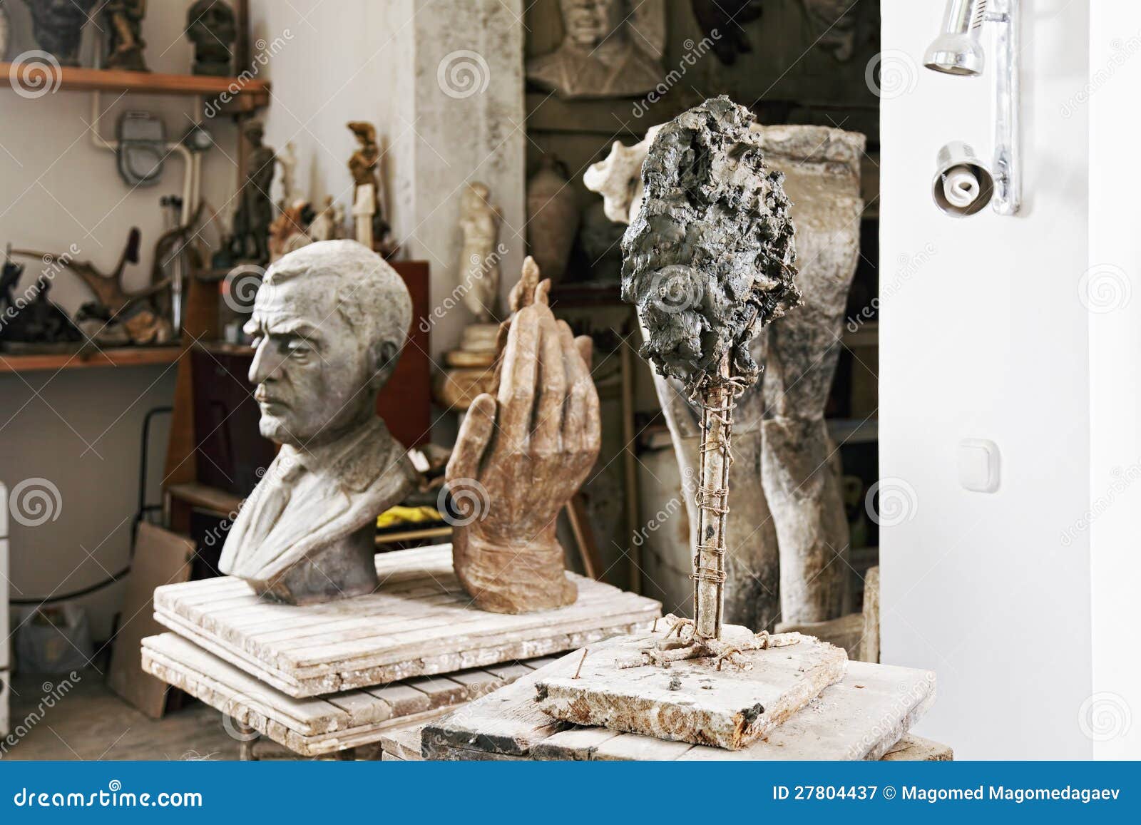 Sculptures in studio stock image. Image of caucasian - 27804437