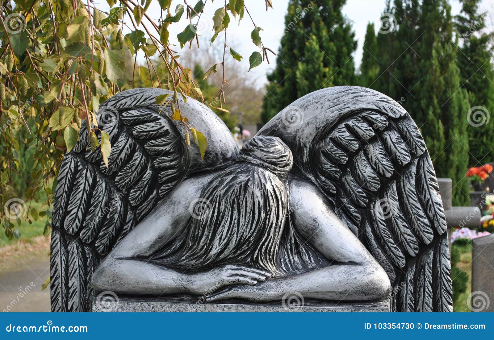 The sad angel stock photo. Image of religion, tombstone - 103354730