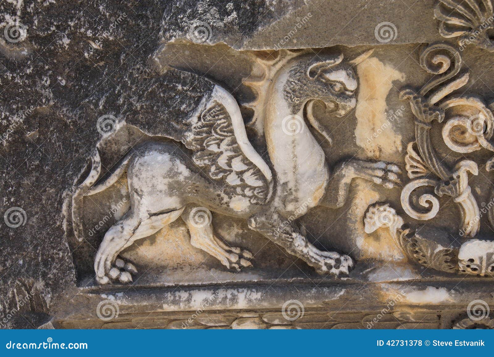 Sculture Del Grifone, Creatura Mitica Alata Fotografia Stock - Immagine ...