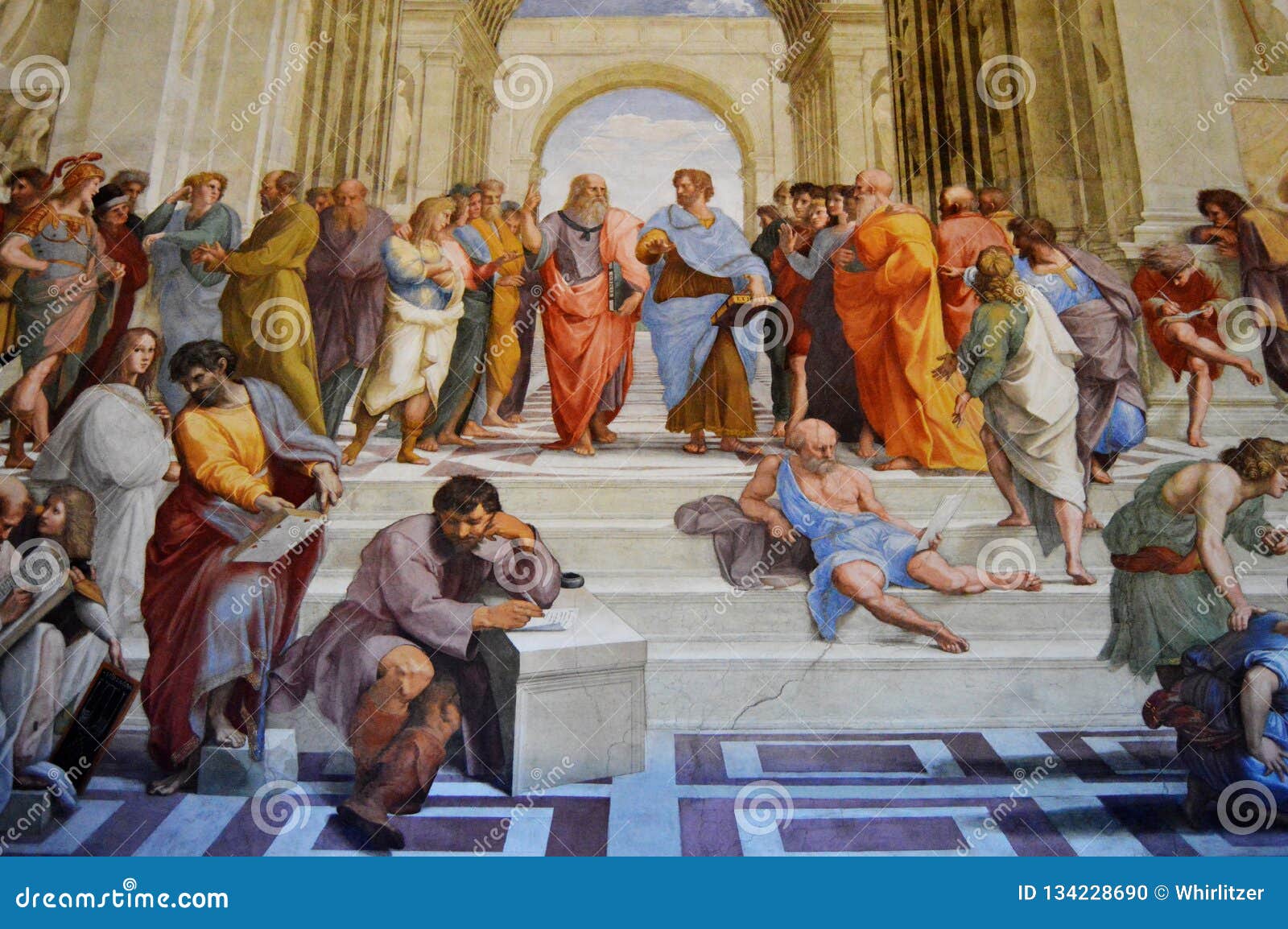 Scuola Dell'affresco Di Atene Da Raphael Immagine Editoriale - Immagine ...