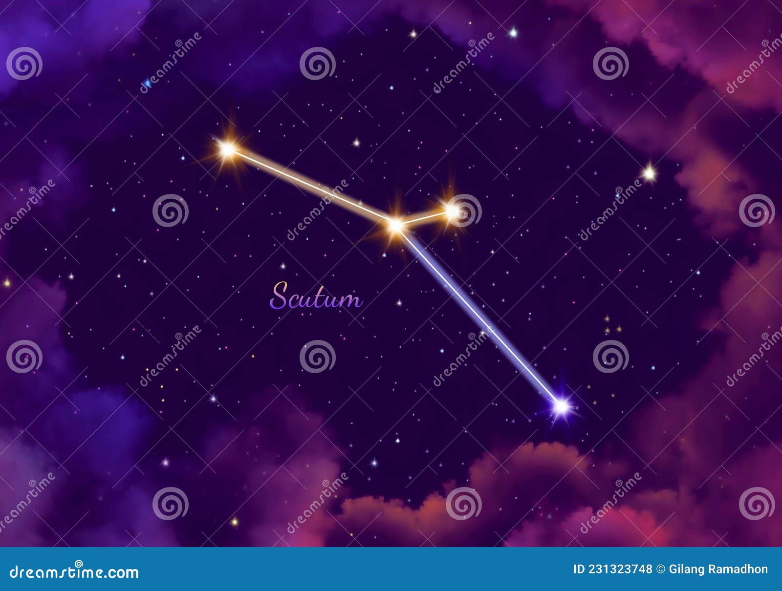 Illustration Image of the Constellation Scutum Stock Illustration ...