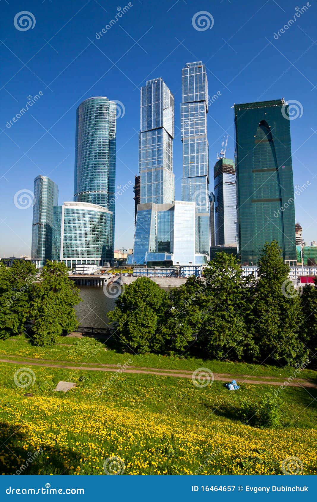 Scyscrapers of Moscow City Under Blue Sky Stock Image - Image of glass ...