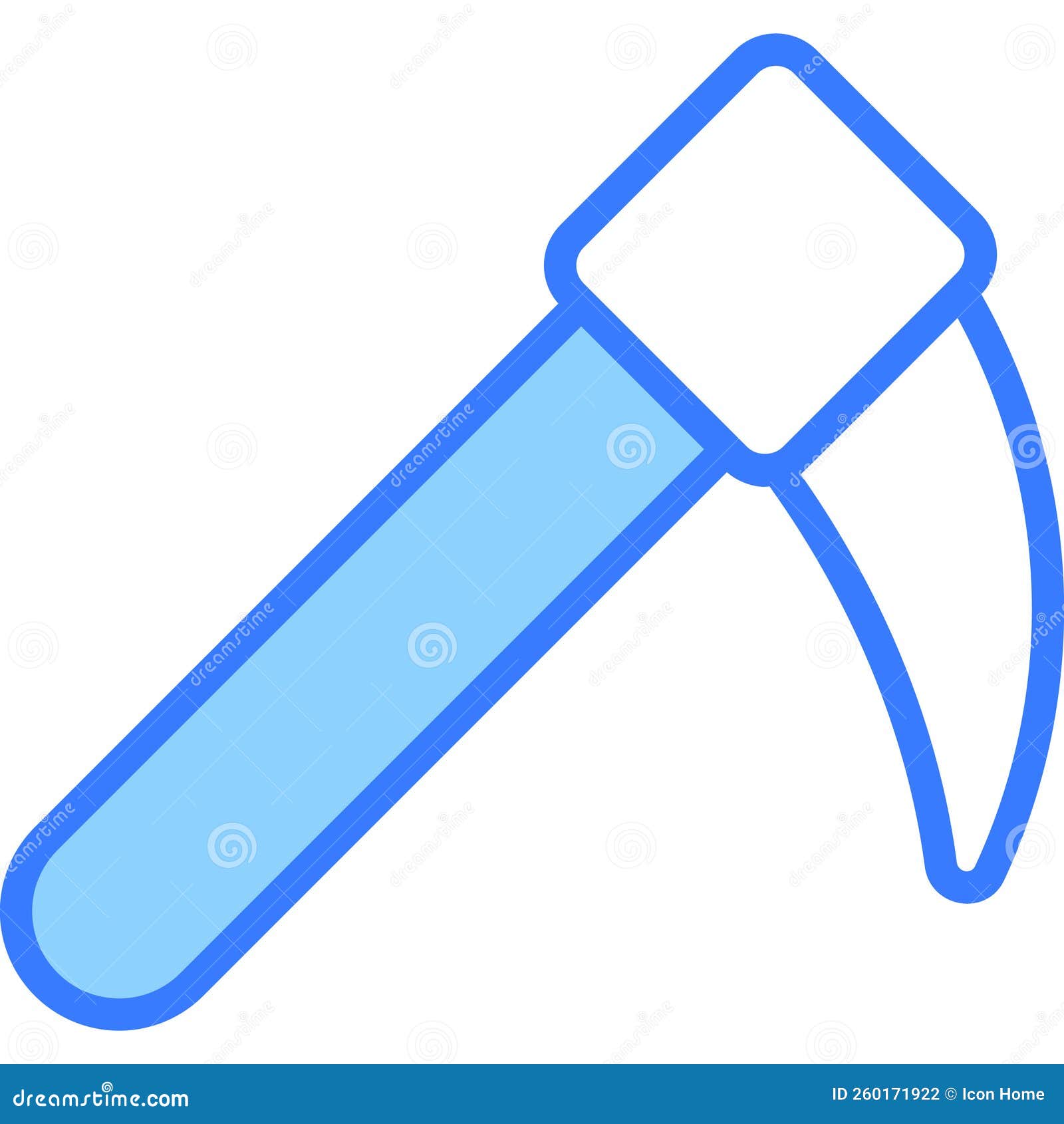 Scythe, Halloween Vector Blue Outline Stock Vector - Illustration of ...