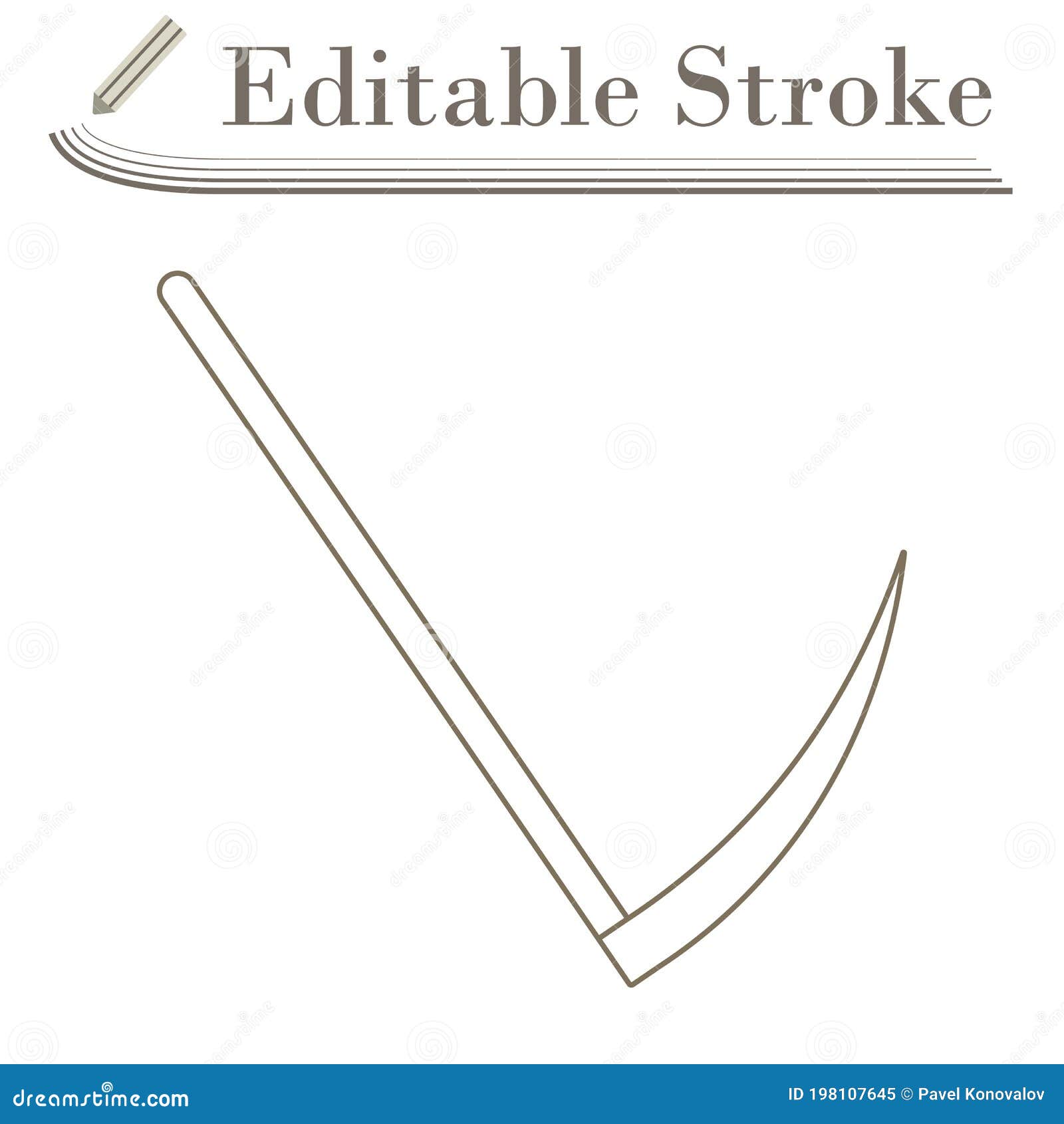 Scythe Icon Vector Sign And Symbol Isolated On White Background, Scythe ...