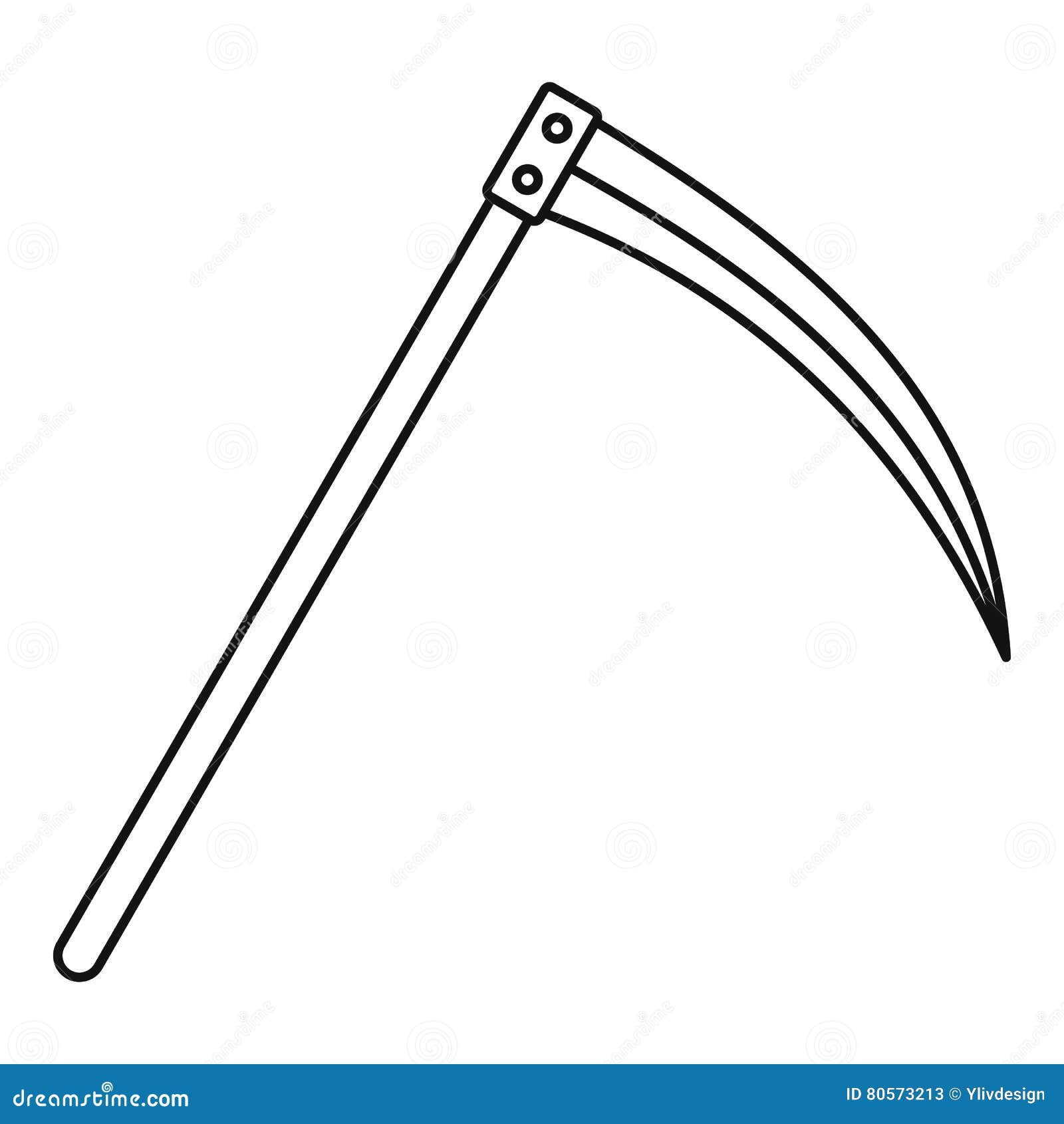 Scythe icon, outline style stock vector. Illustration of spooky - 80573213