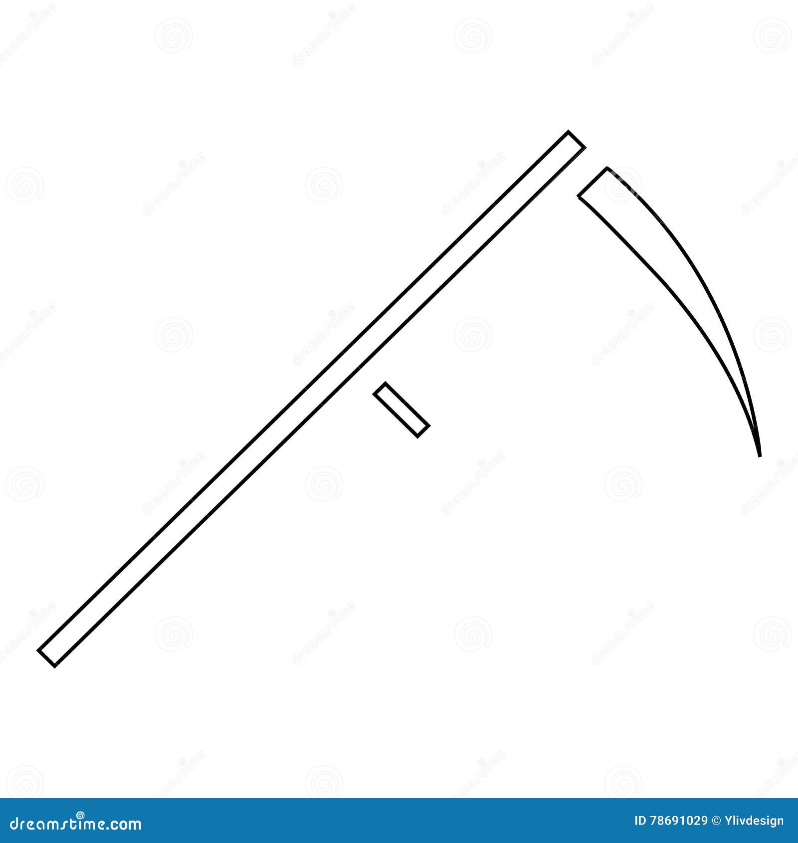 Scythe icon, outline style stock vector. Illustration of halloween ...