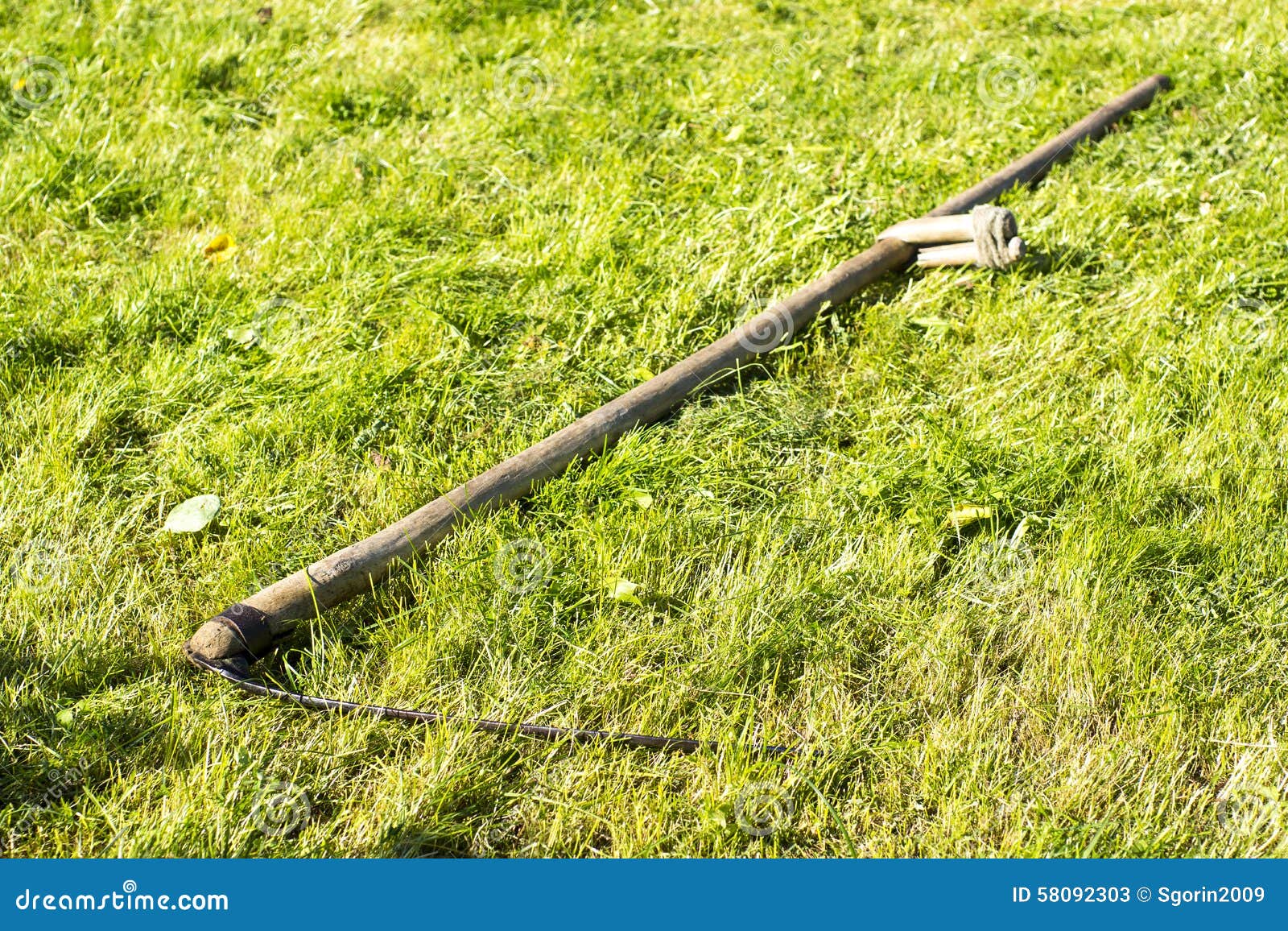 Scythe is Old Agricultural Tools for Mowing Grass Stock Image - Image ...