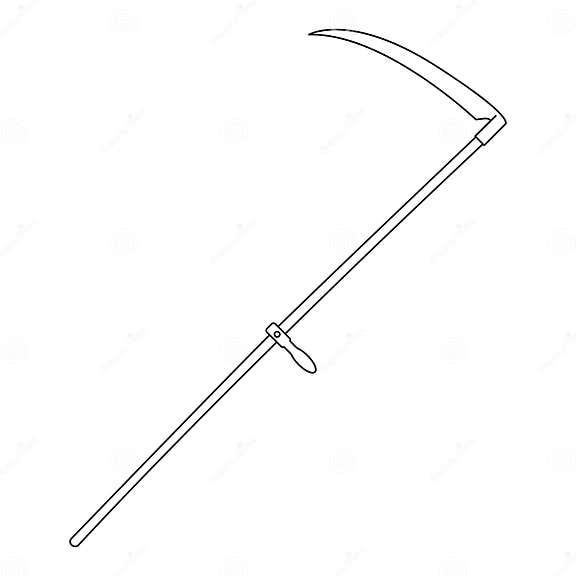 Scythe Outline Vector Illustration Stock Vector - Illustration of ...