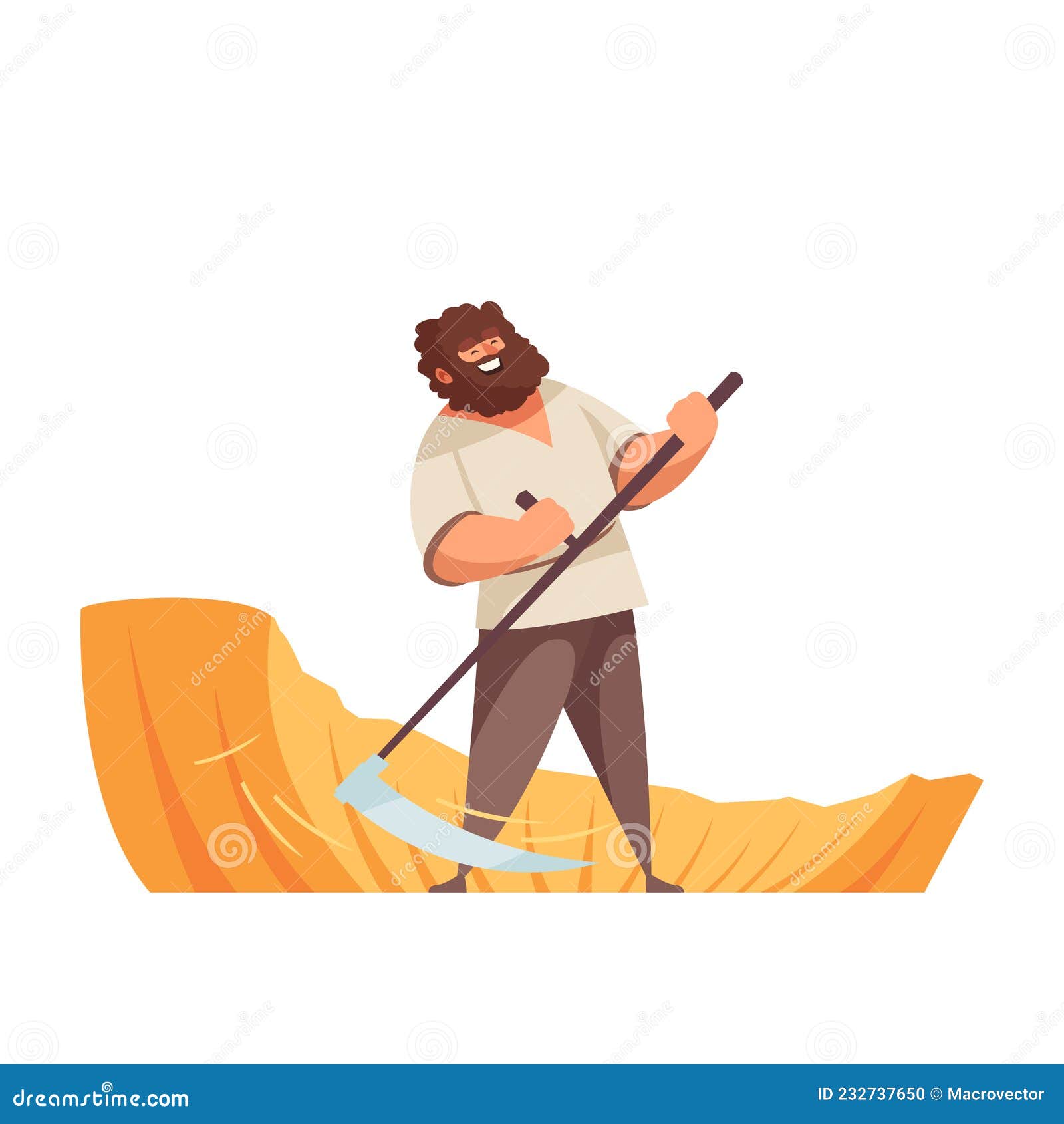 Scything Man Illustration stock vector. Illustration of design - 232737650