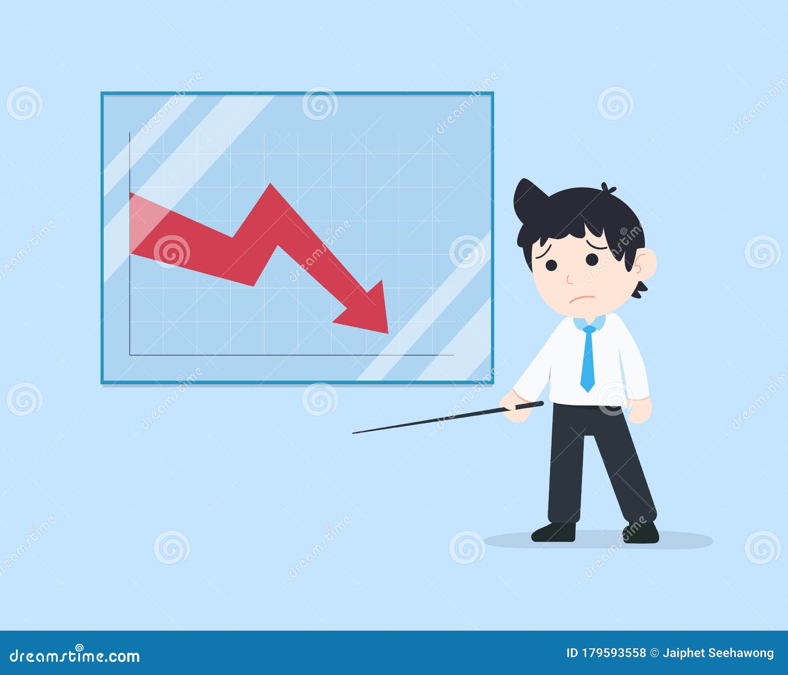 SD Business Man Present the Line Graph with Bad Results Stock Vector ...