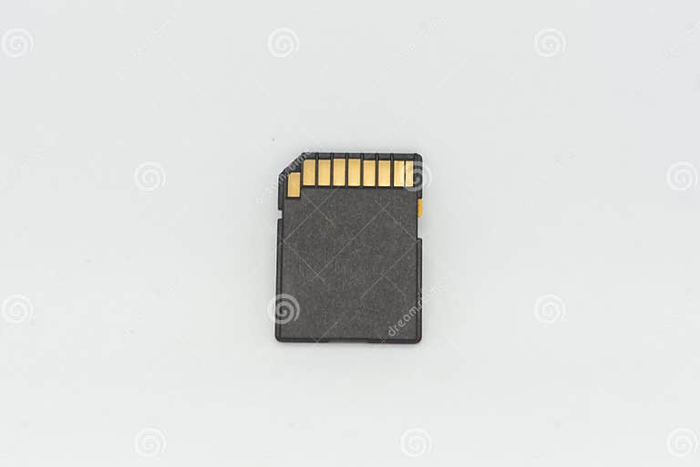 Sd Card Back Behind White Background. Stock Photo - Image of white ...