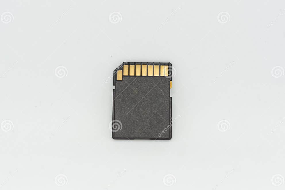 Sd Card Back Behind White Background. Stock Photo - Image of white ...
