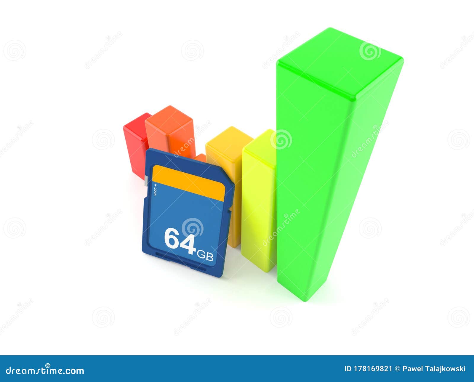 SD card with chart stock illustration. Illustration of grow - 178169821