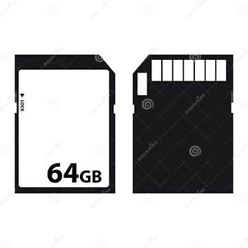 SD Card - Front and Back - Editable Vector Graphic Stock Vector ...
