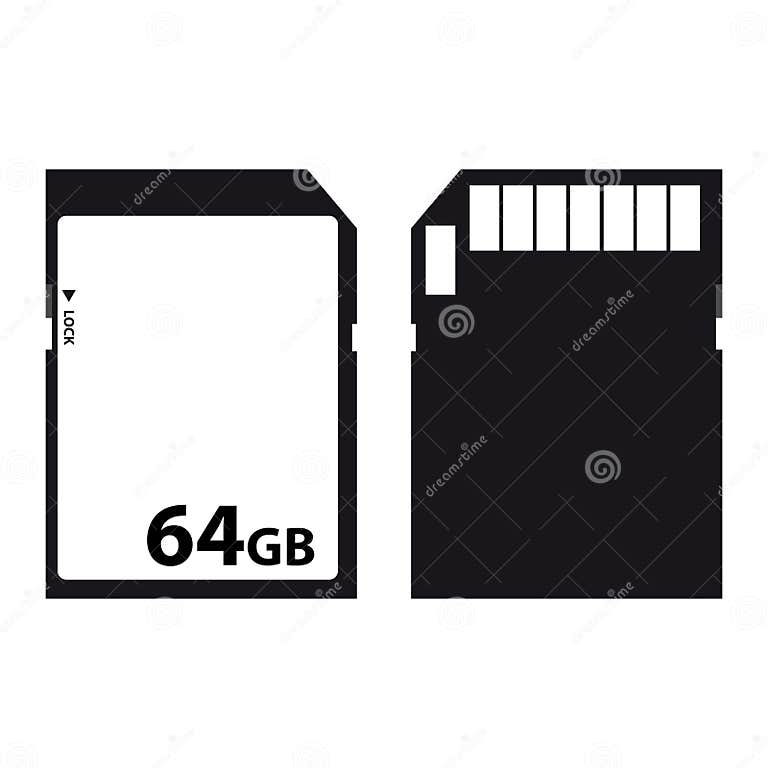 SD Card - Front and Back - Editable Vector Graphic Stock Vector ...