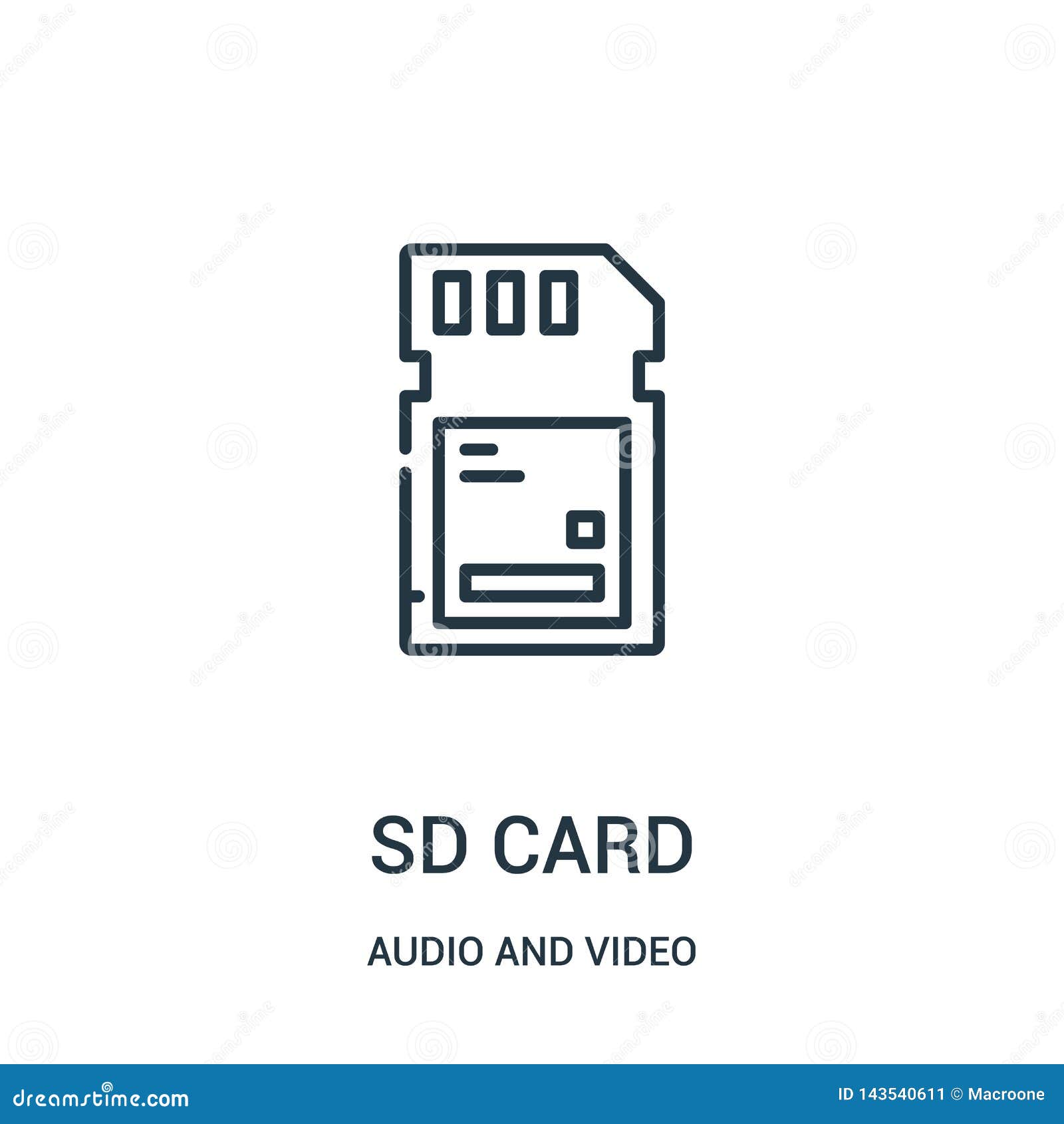 Sd Card Icon Vector From Audio And Video Collection. Thin Line Sd Card ...