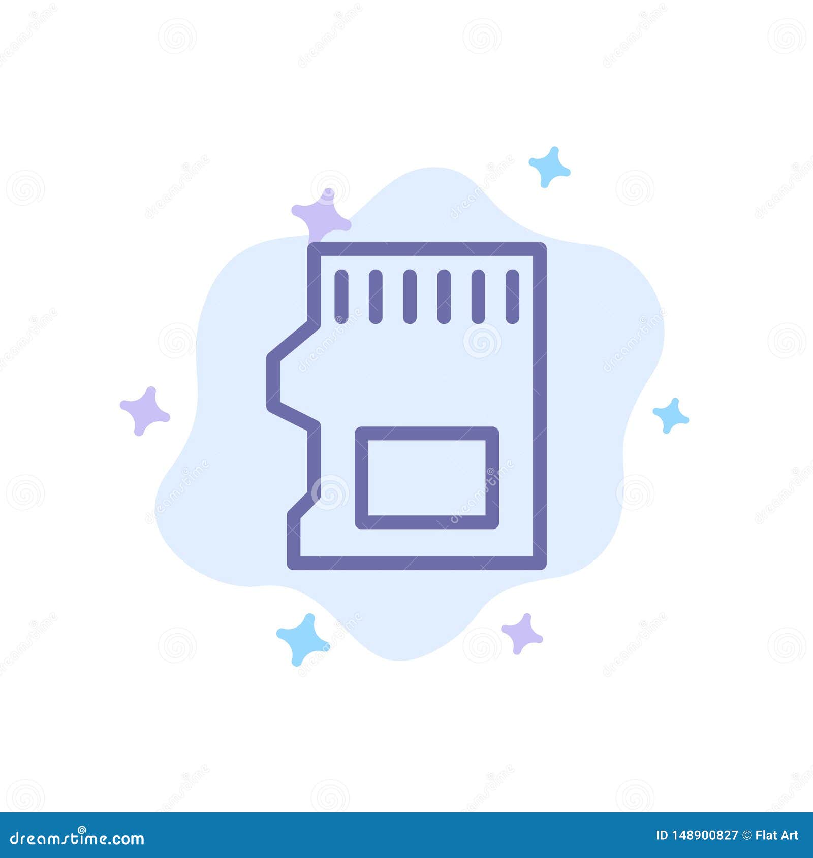 SD Card, SD, Storage, Data Blue Icon on Abstract Cloud Background Stock ...