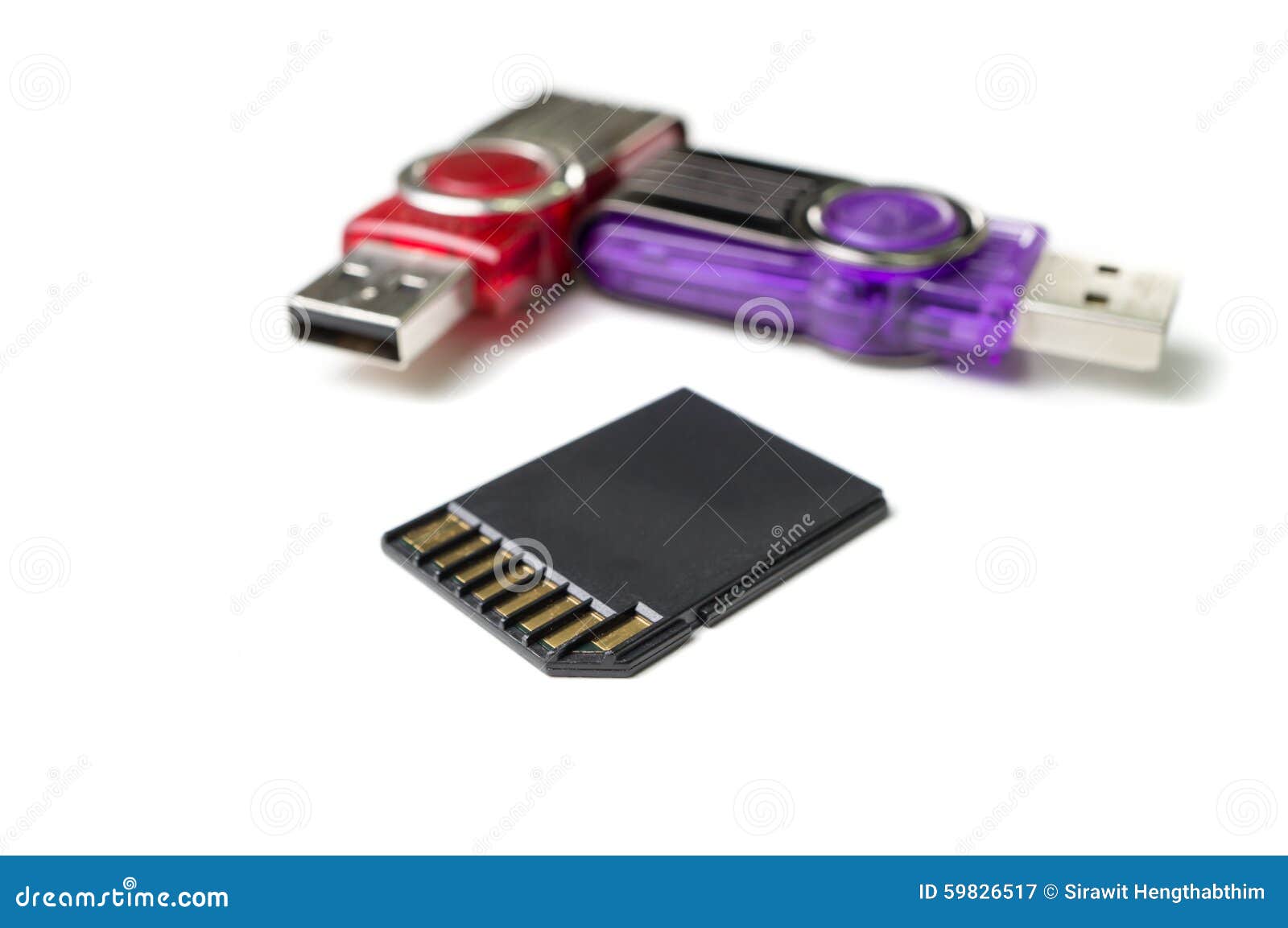 SD Card and Usb Flash Drive on White Background Stock Image - Image of ...