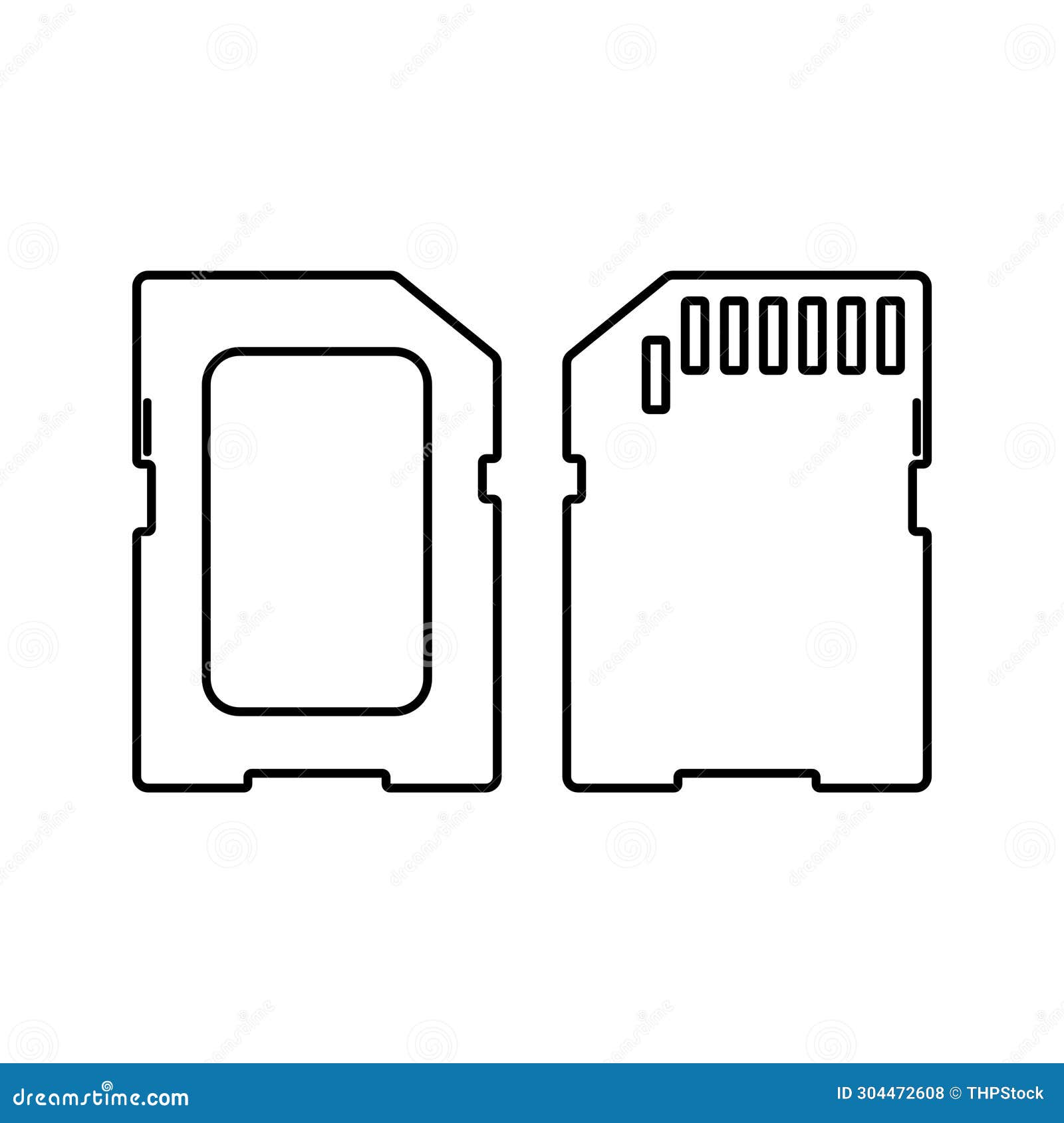 SD Card Outline Vector | CartoonDealer.com #304472608