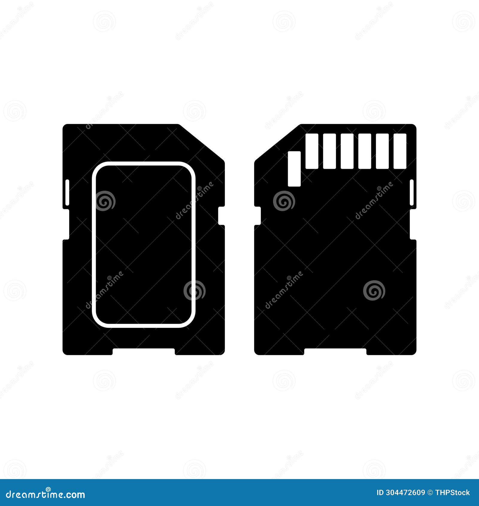 SD Card Front and Back Icons Vector Stock Vector - Illustration of ...