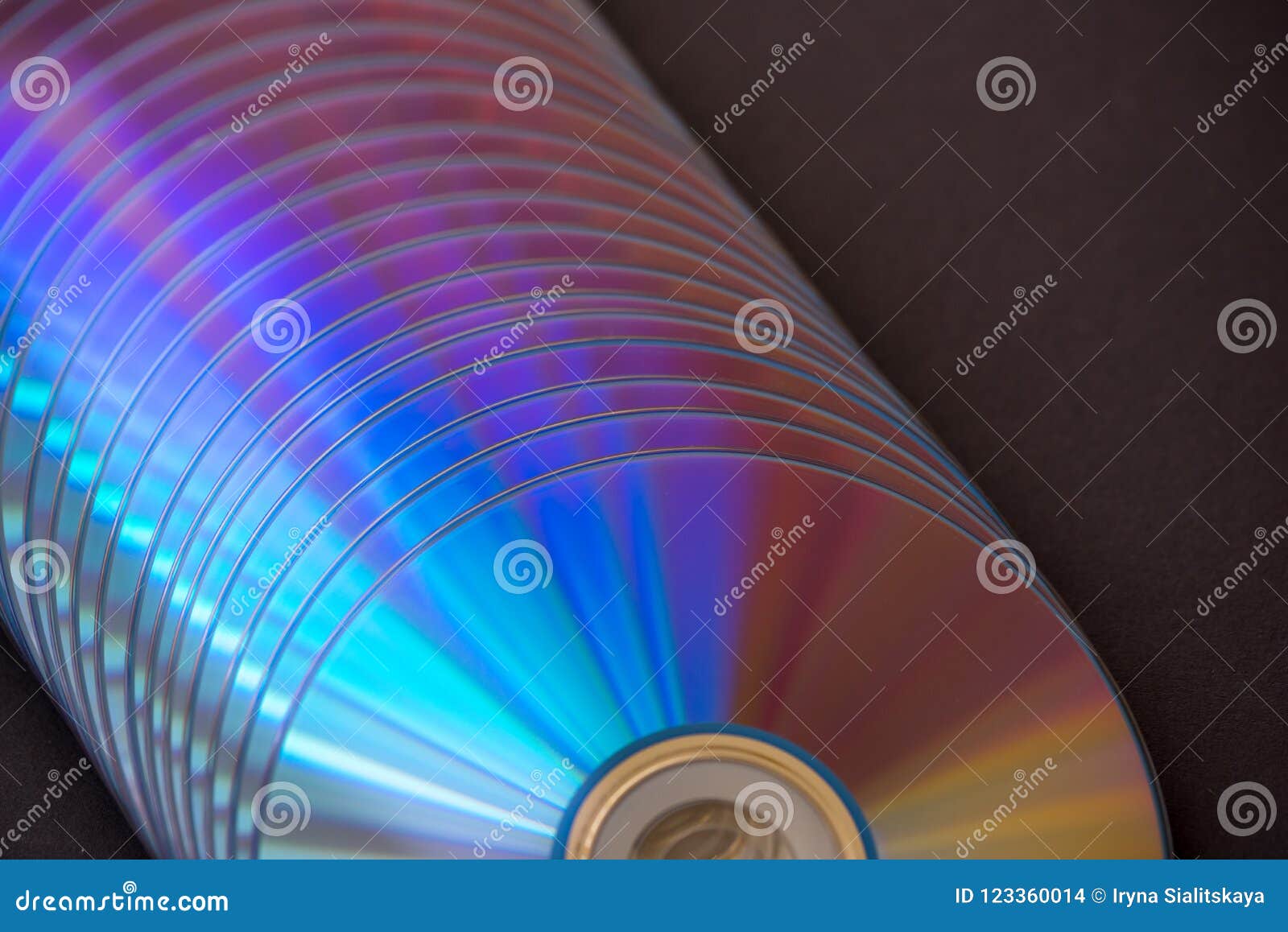 Sd and Dvd Disks on a Dark Background. Large Stack. Stock Photo - Image ...