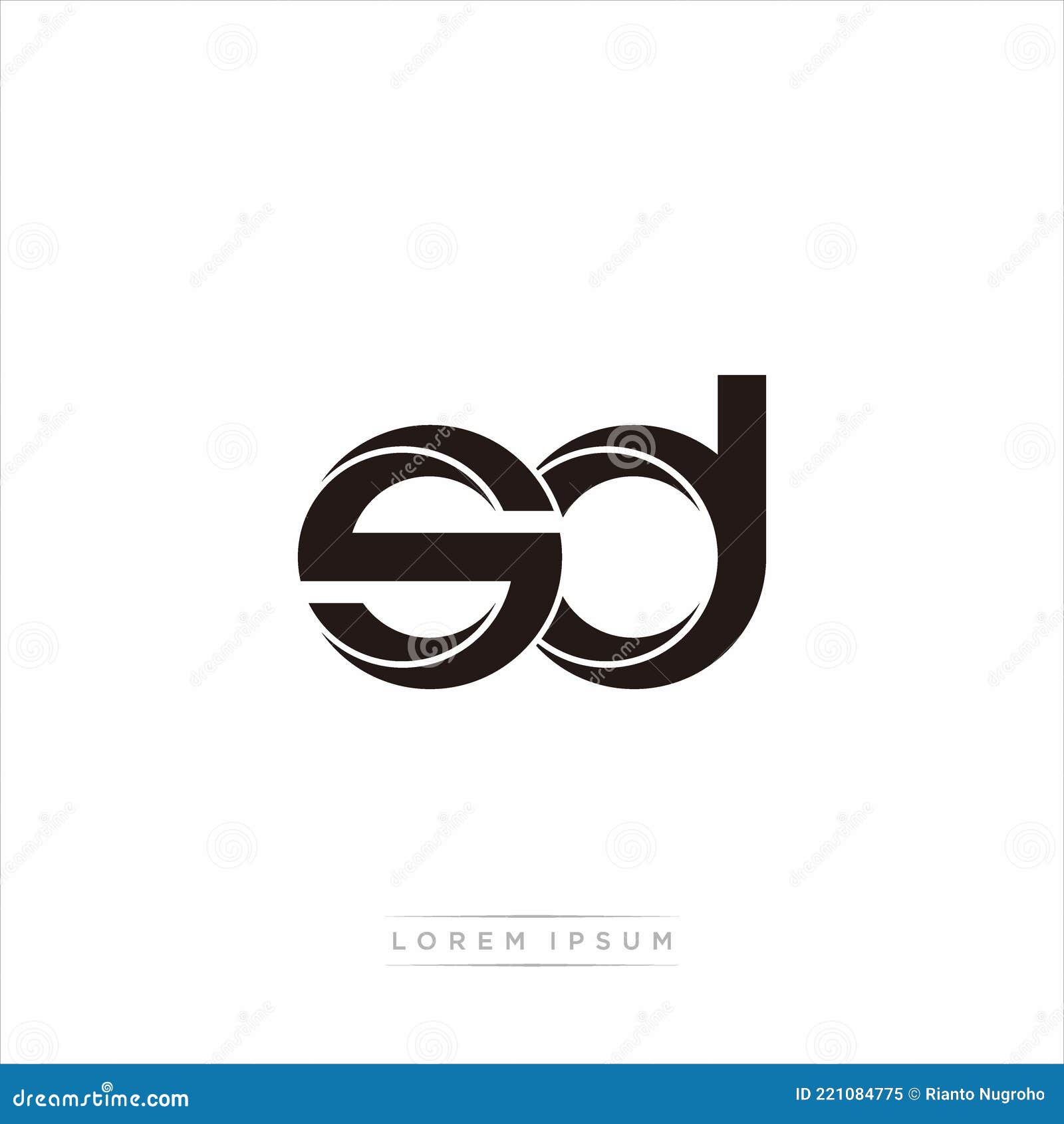 Sd Initial Letter Split Lowercase Modern Monogram Linked Outline Rounded Logo Stock Vector ...